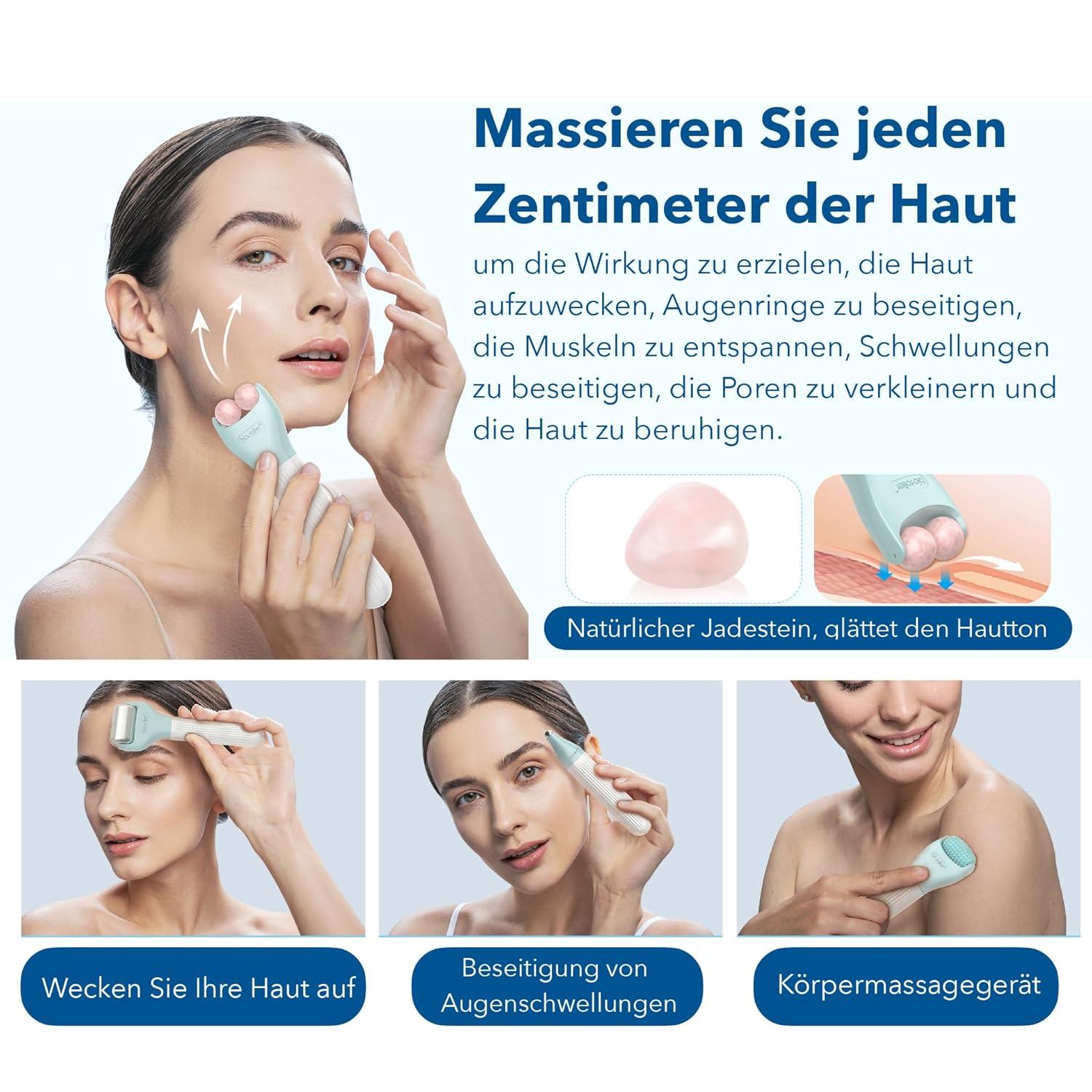 Micro Roller Bio Massager 10 in 1 Kit | Premium Face Eye Scalp & Body ...