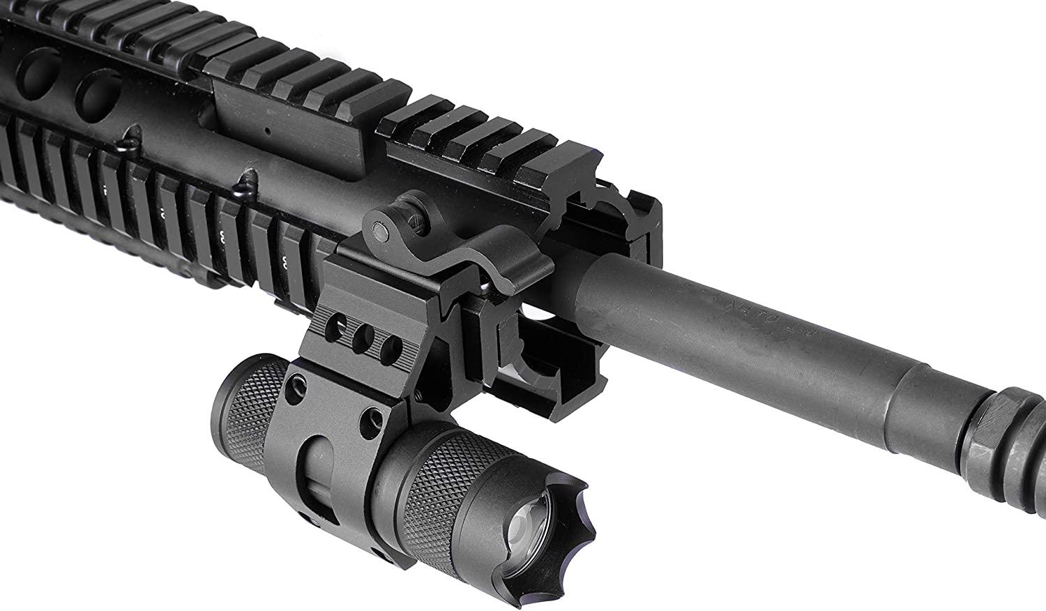 Monstrum 1 Inch Offset Picatinny Rail Mount - Quick Release Flashlight ...