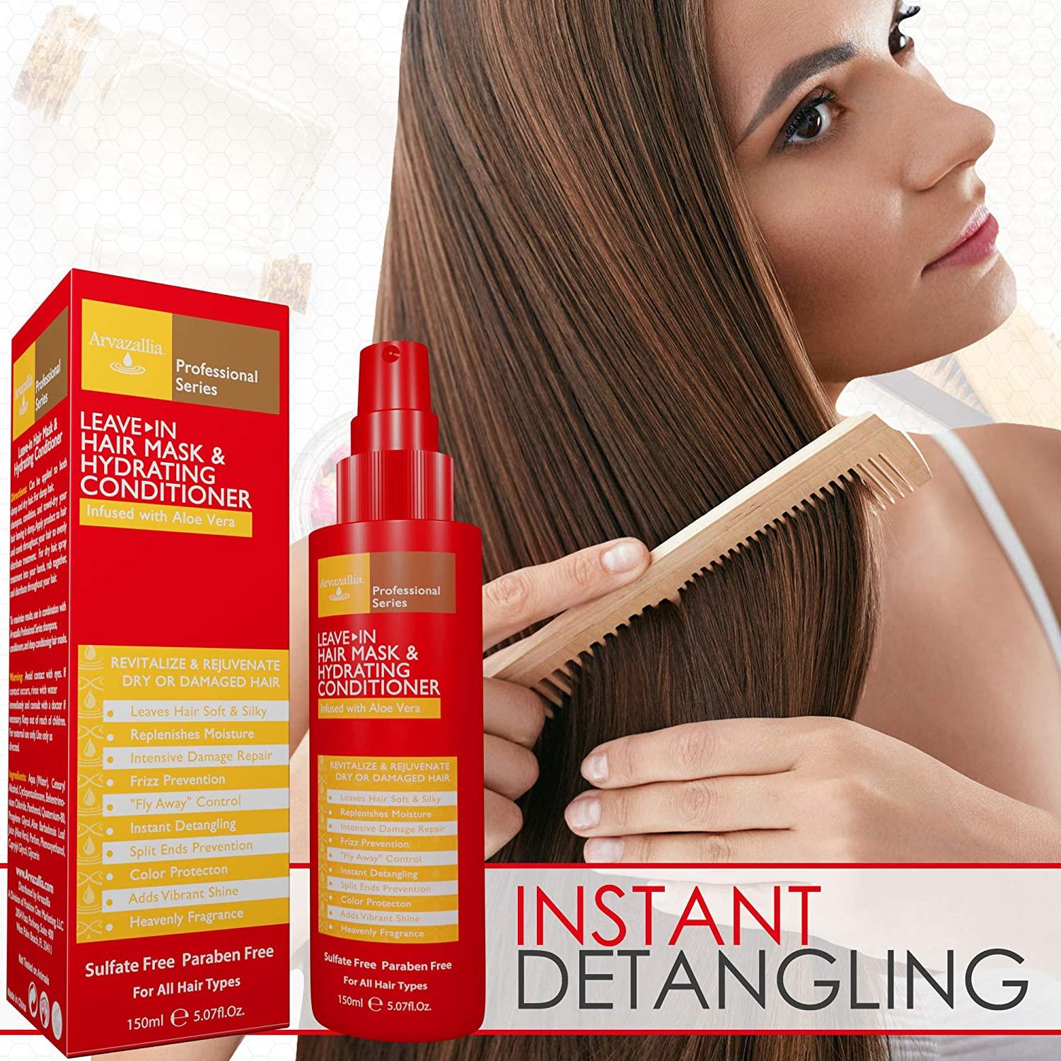 Arvazallia Leave-in Hair Mask and Hydrating Conditioner Spray for Dry ...