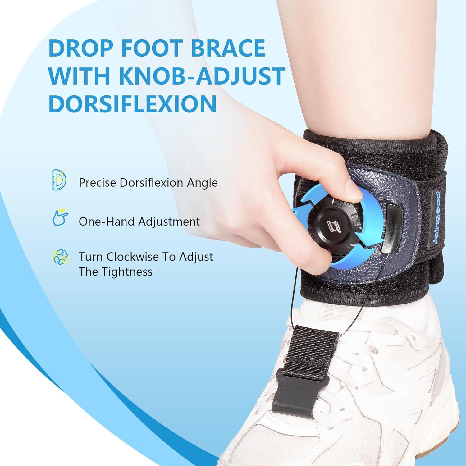 AFO Foot Drop Brace for Walking - Adjustable Dorsiflexion Support for ...