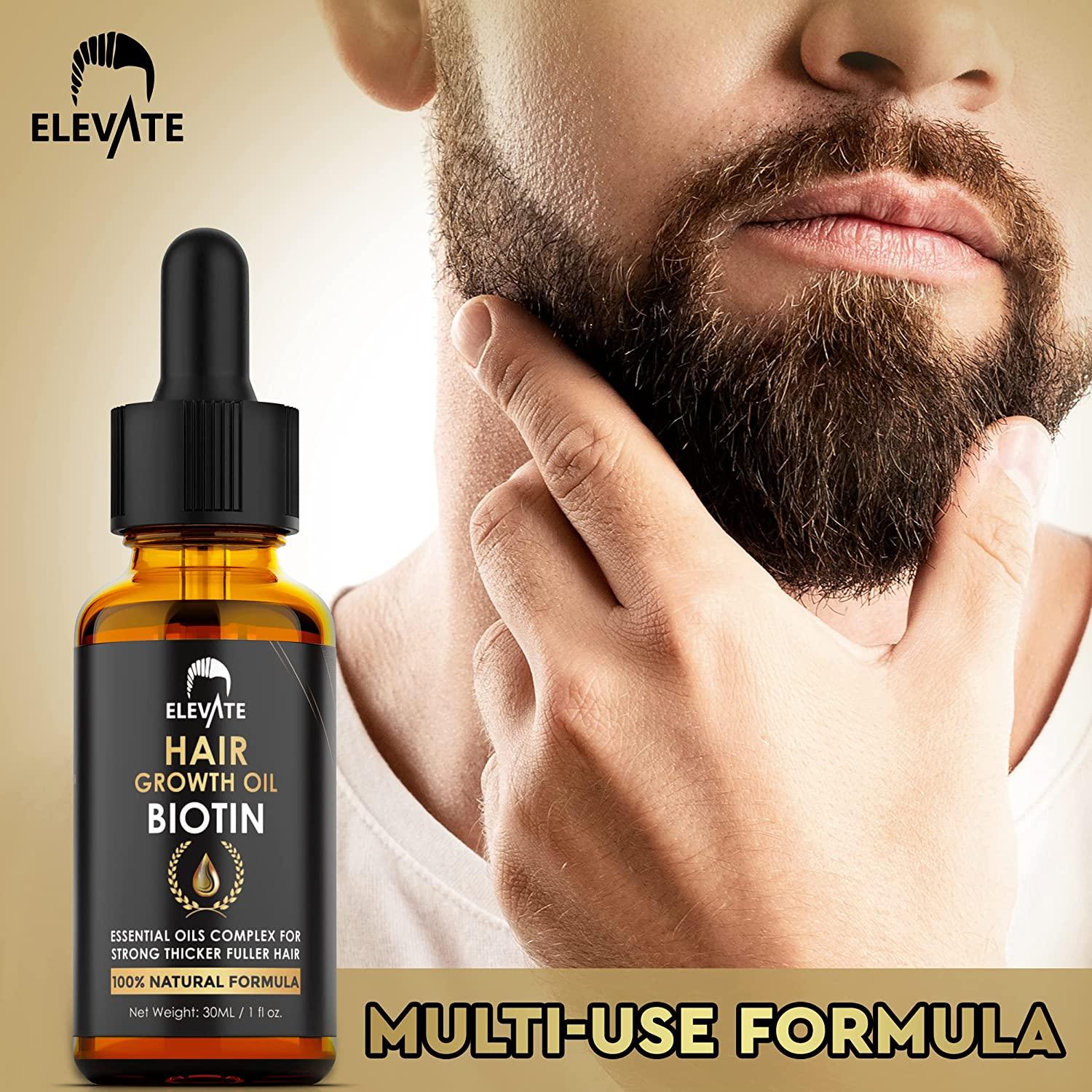 ELEVATE Hair Growth Oil - Biotin & Castor Oil Serum for Stronger, Thicker Hair Growth - Prevent ...