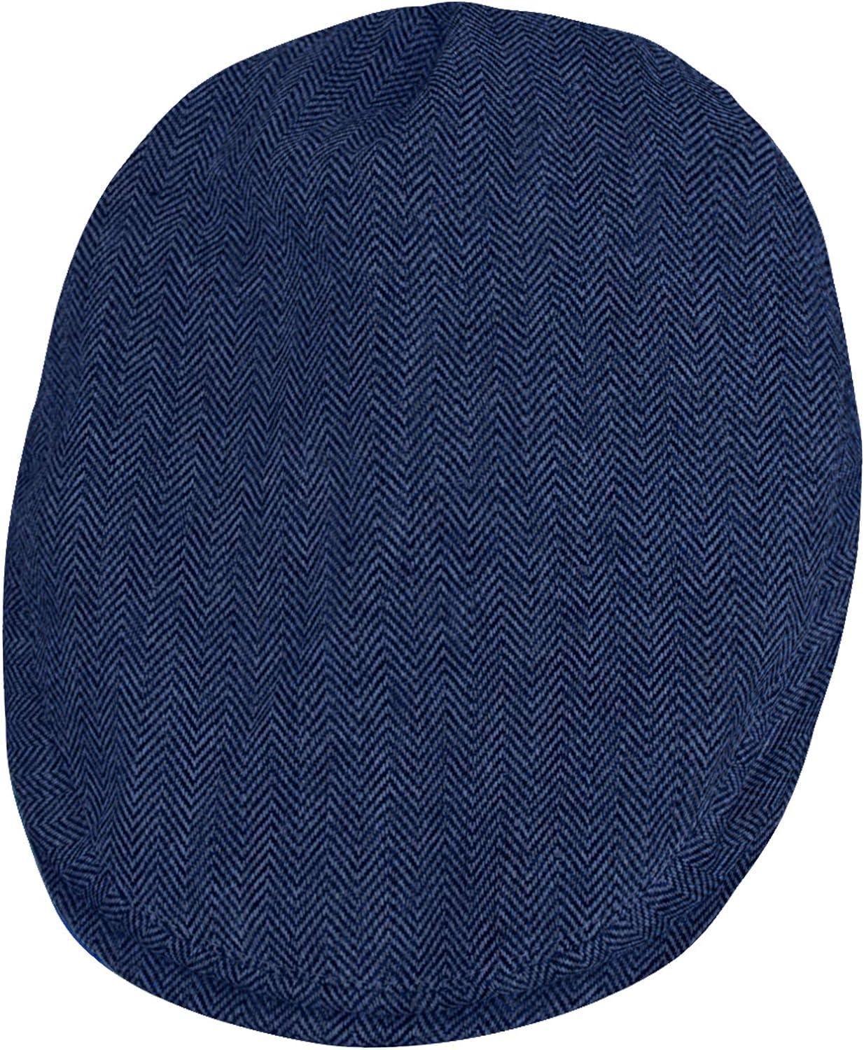 Baby Boys Flat Cap - Herringbone Tweed Newsboy Hat in Royal Blue (6-12 ...