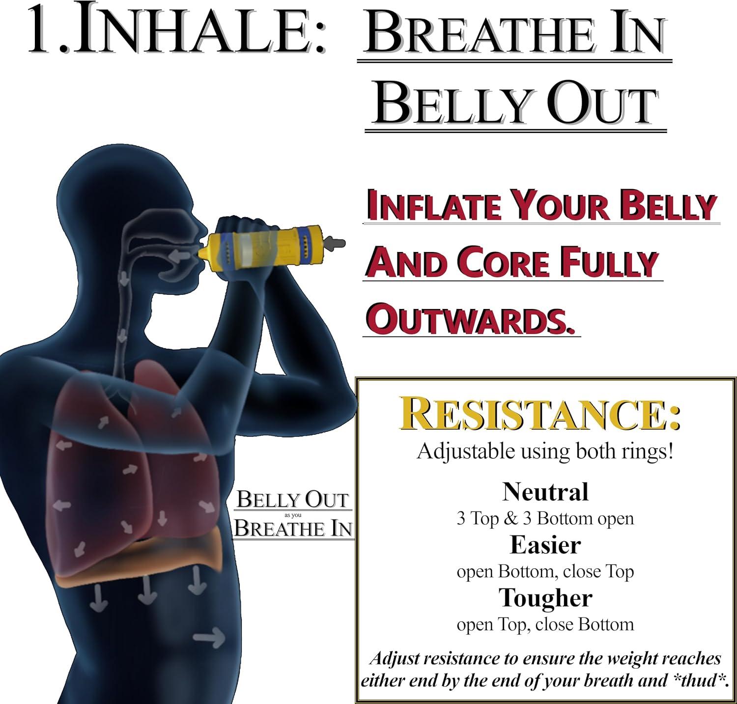 Natural Deep Breathing Trainer - Patented Non-Constricting Respiratory ...