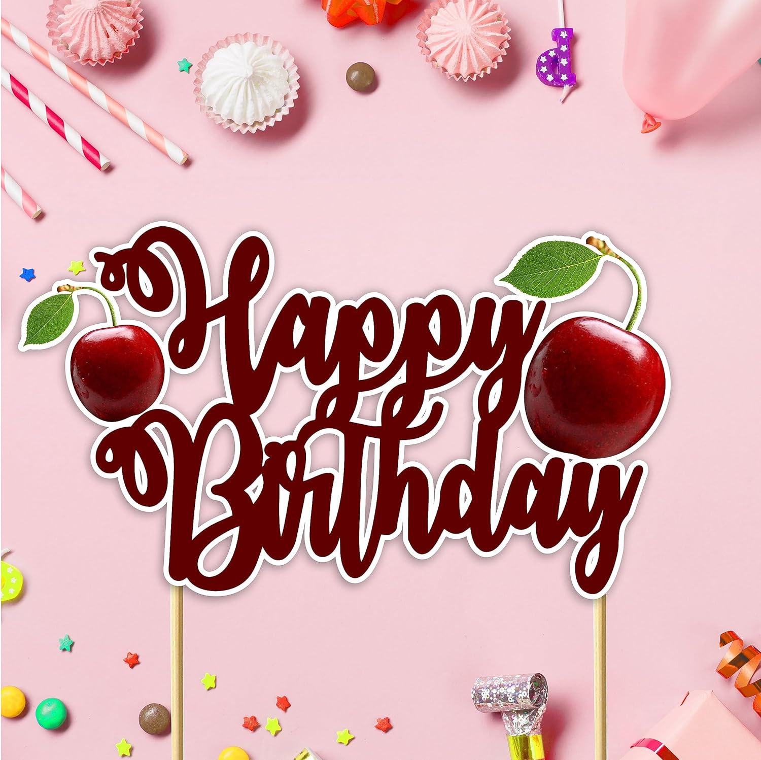 Seyal Cherry Happy Birthday Cake Topper | Buy Now with Express ...