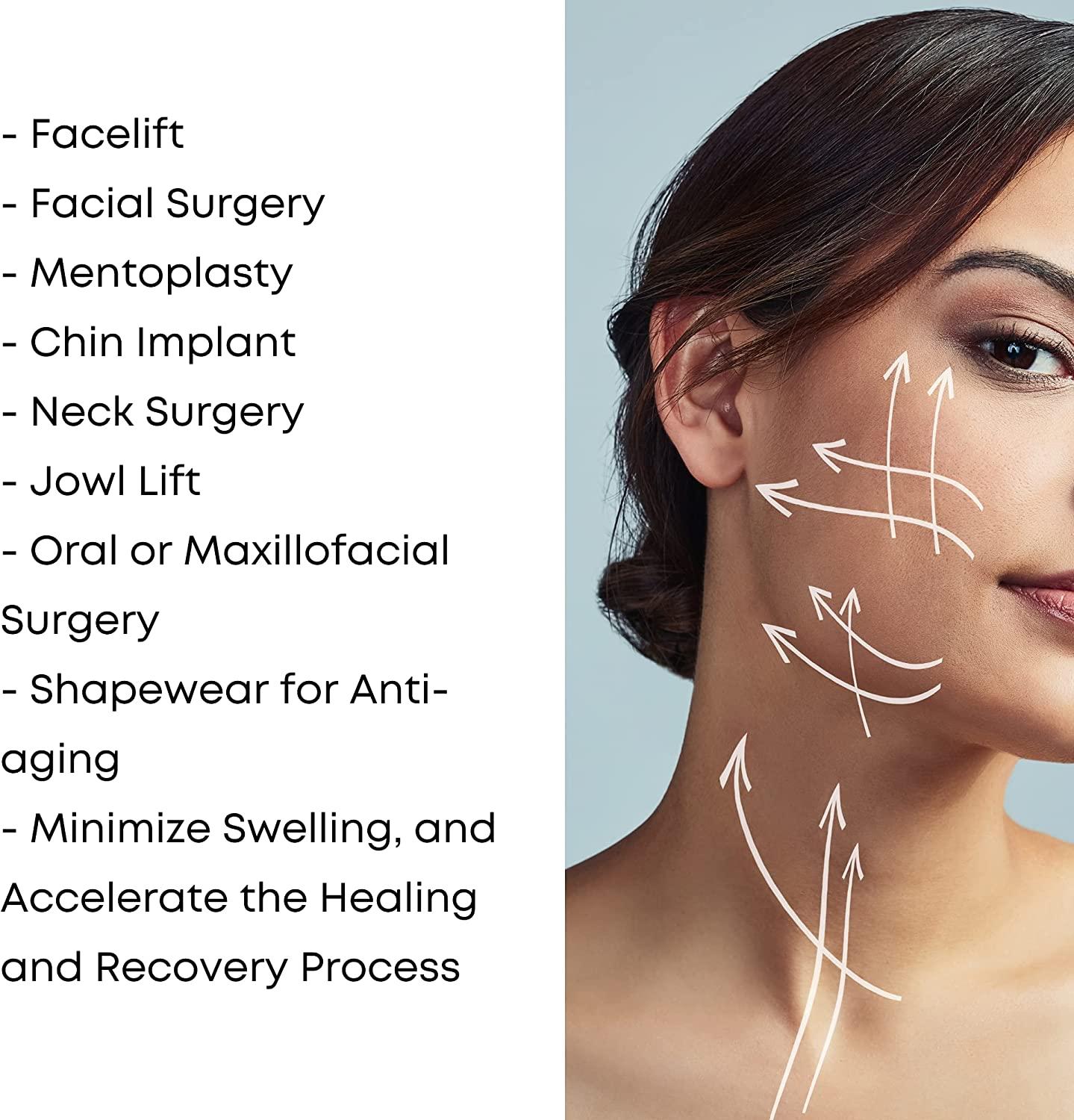 Women's Post Surgical Chin Strap - Neck Compression Bandage for Face ...