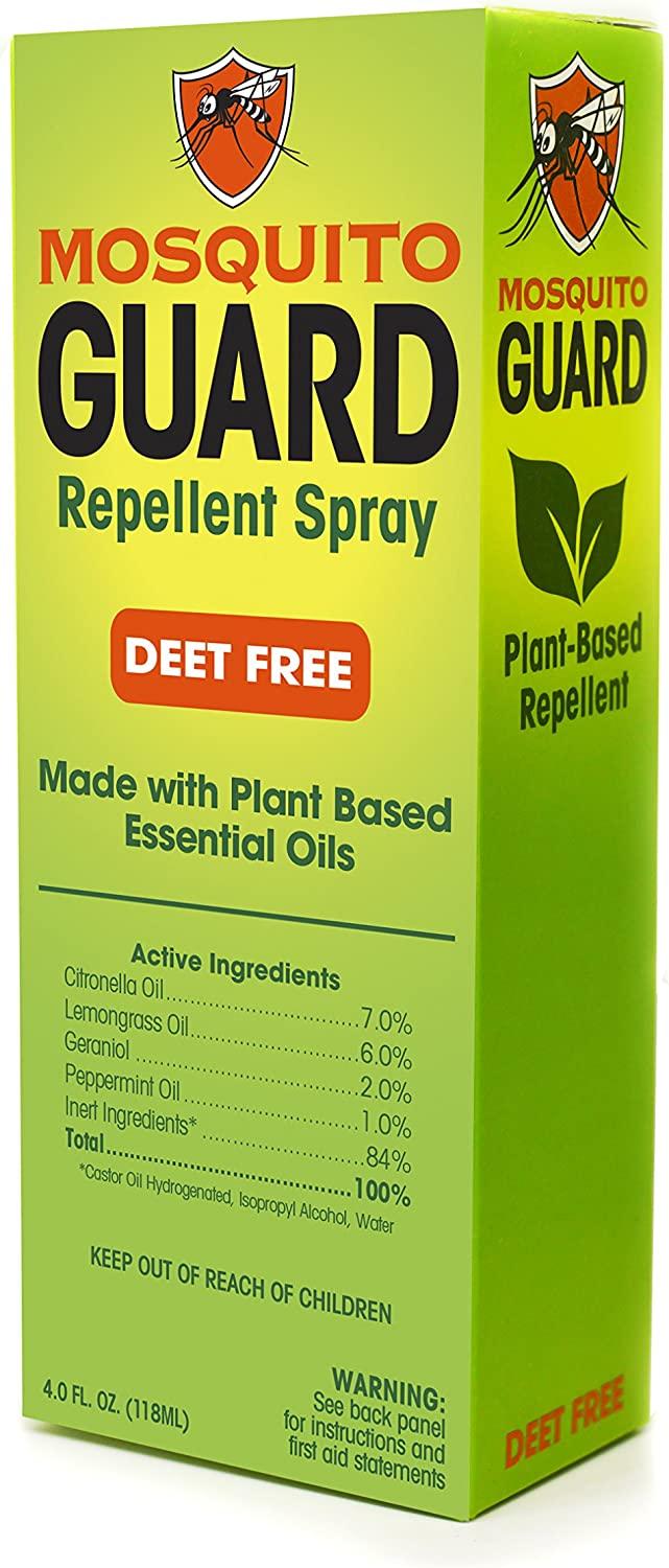 Natural Mosquito Guard Repellent Spray 4oz - Travel Friendly Bug Spray ...