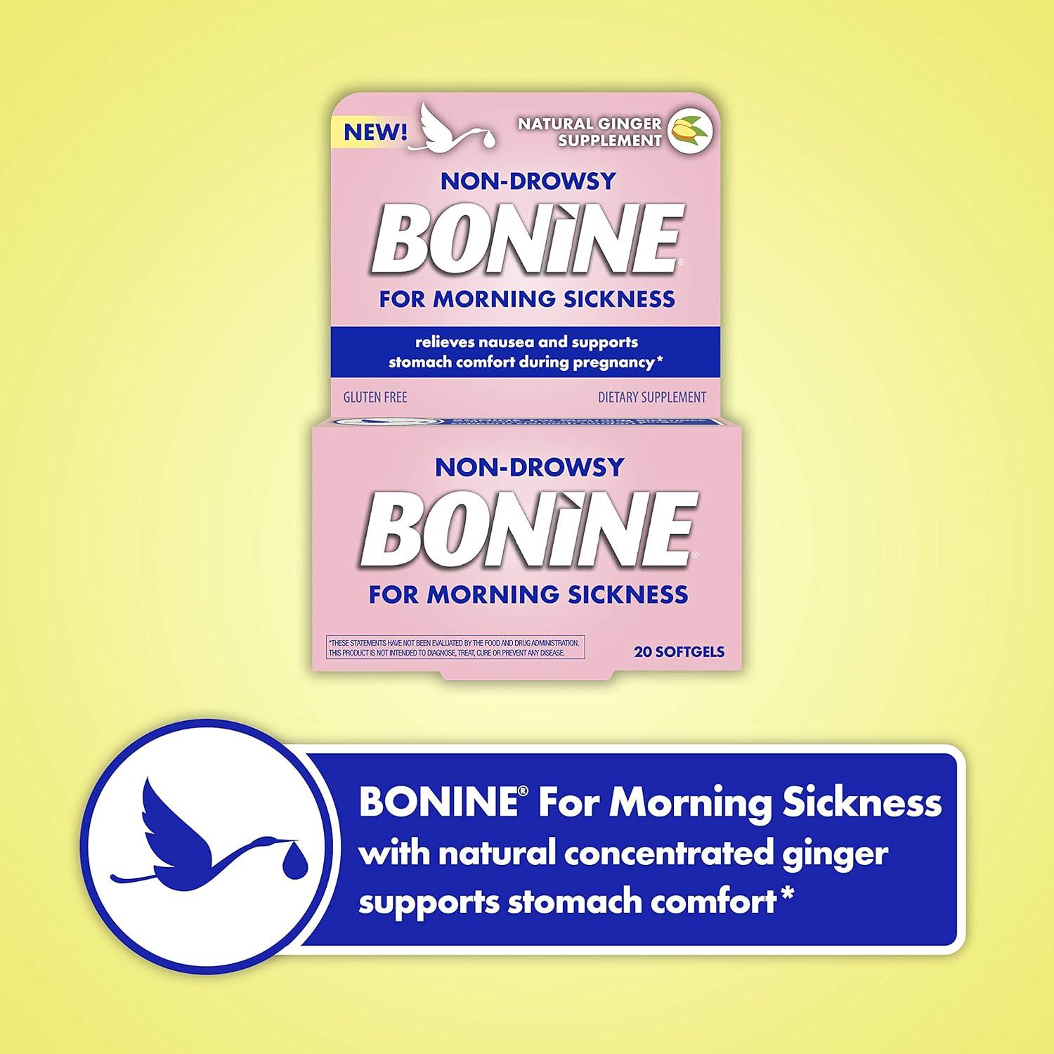 Non-Drowsy Bonine with Natural Concentrated Ginger 20 Count - Relief ...