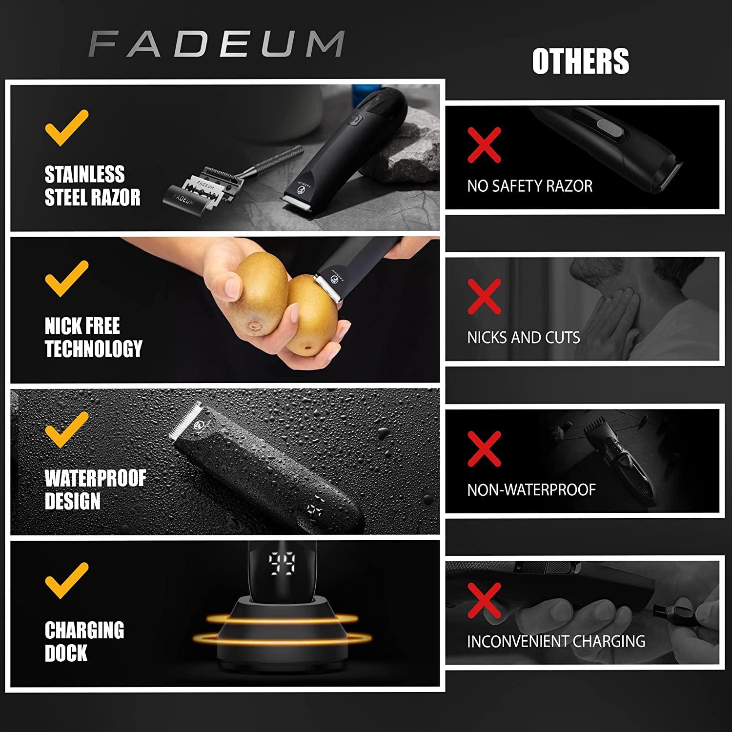 FADEUM Ball Trimmer for Men - Waterproof Manscaping Shaver for Body ...