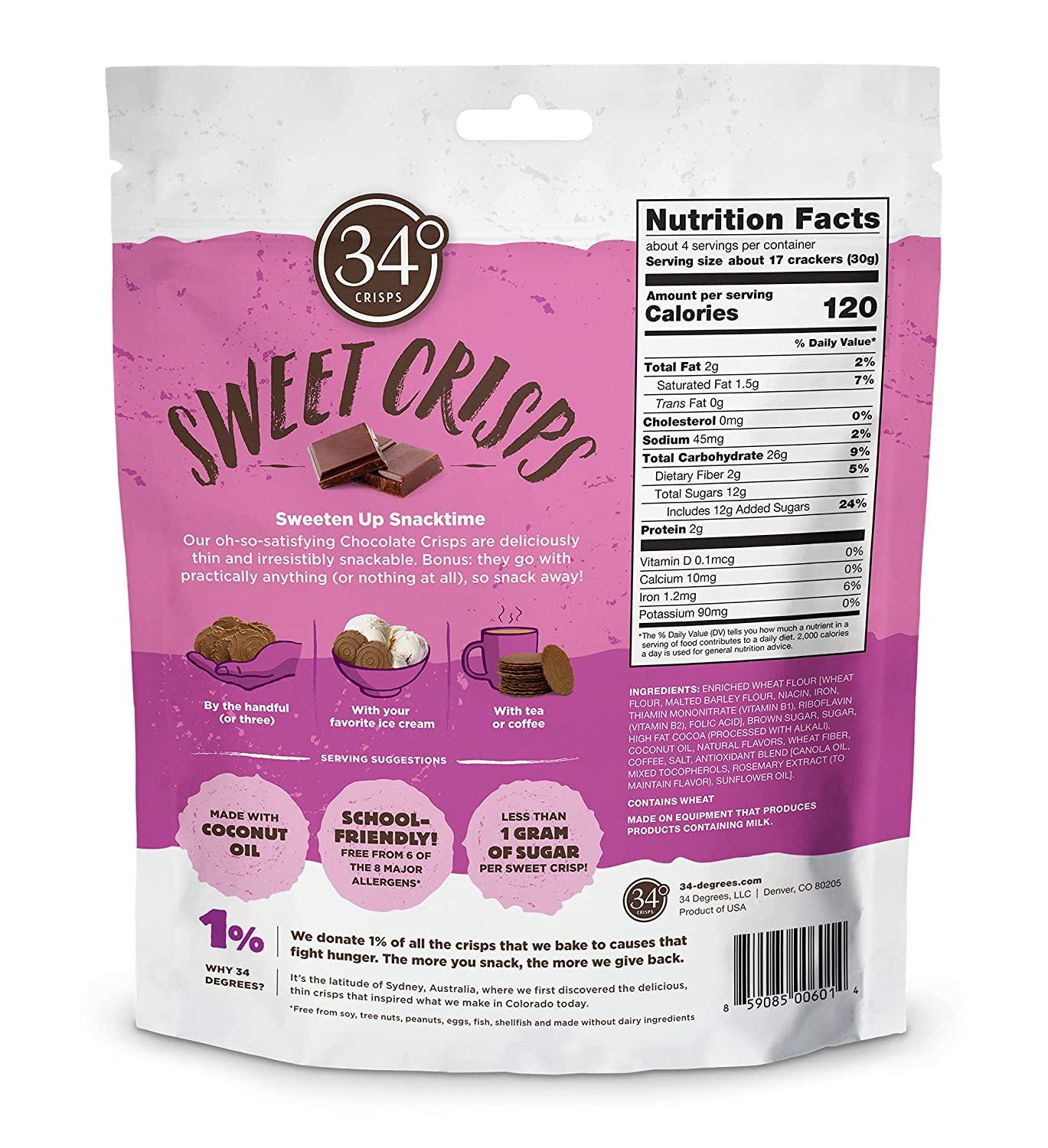 34 Degrees Sweet Crisps Variety Pack - Lemon, Vanilla, Chocolate | Thin ...