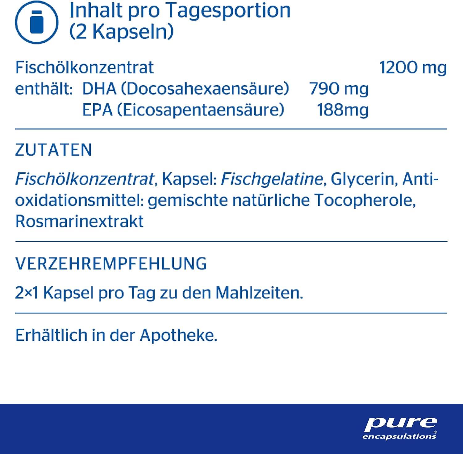 Pure Encapsulations DHA Ultimate 60 Capsules - Premium Omega-3 ...