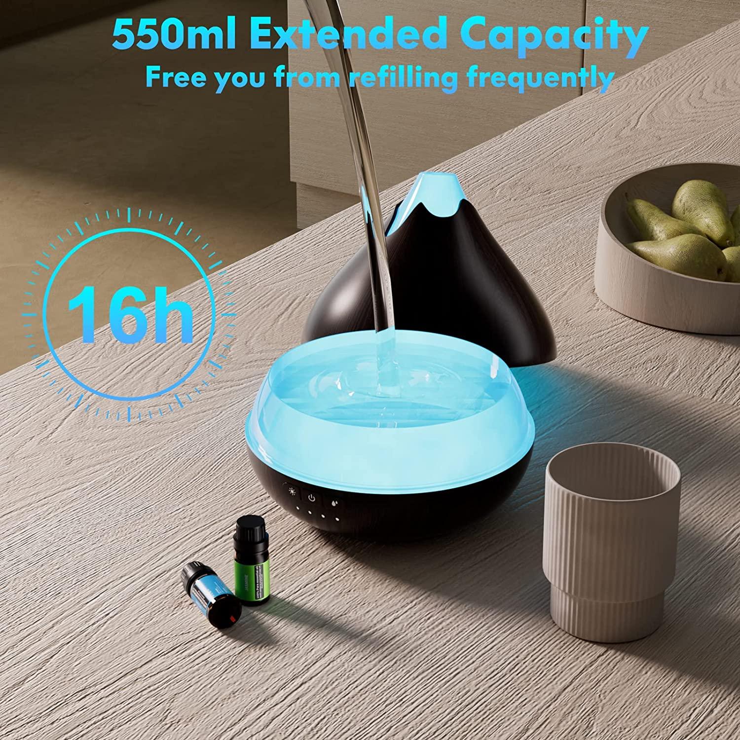 550ml Essential Oil Diffuser & 10 Oils Gift Set | Ceramic Ultrasonic Technology | Aromatherapy ...