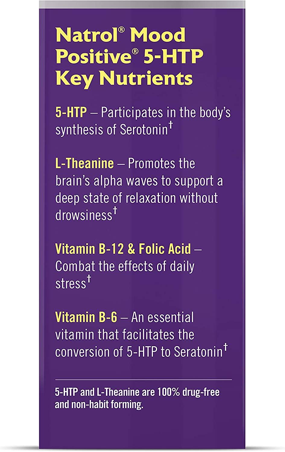 Natrol 5-HTP Mood Positive Tablets - 50 Count for Enhanced Mood ...