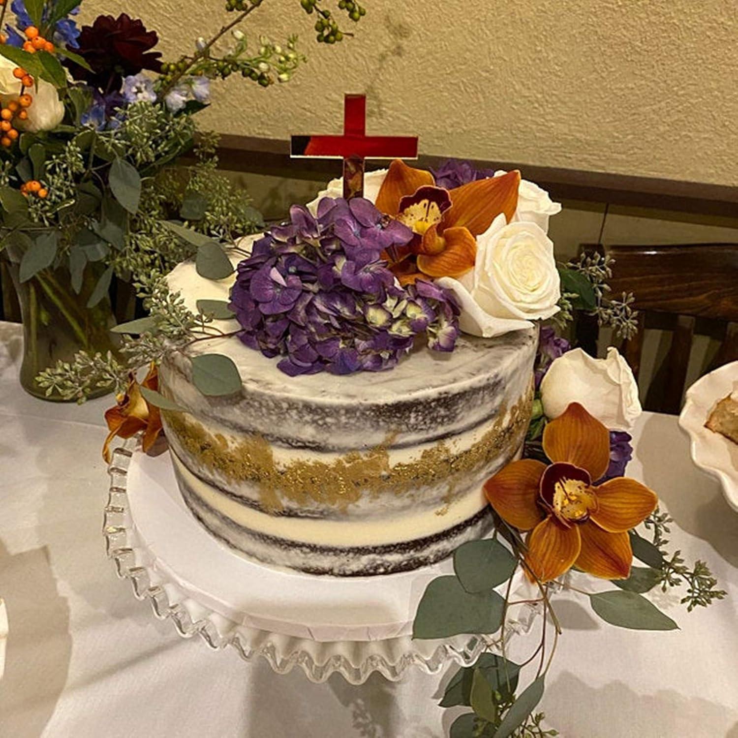 Cross Cake Decoration Acrylic Cross Cake Charm Topper Cake Decoration ...