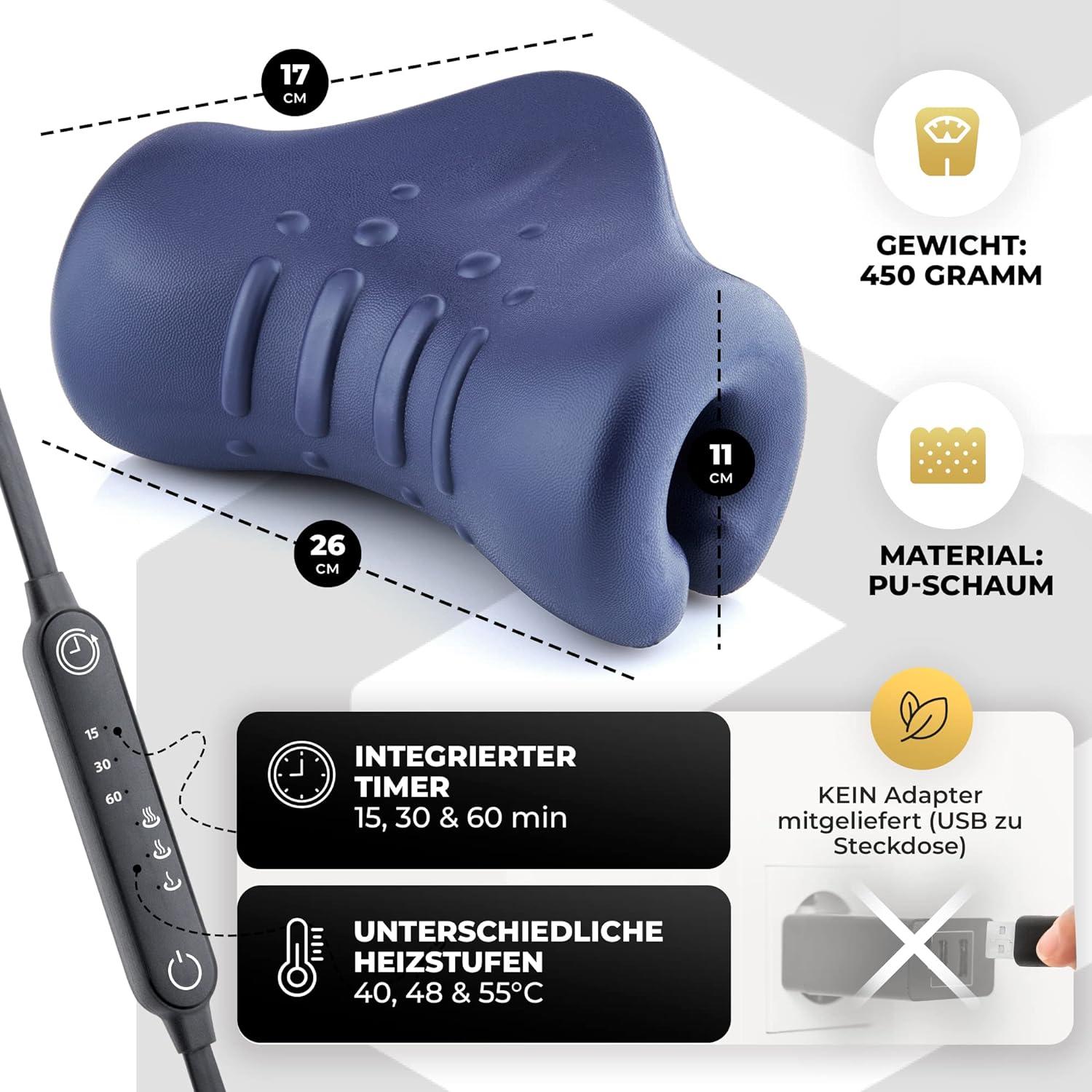 ESTIO Neck Extension with Heat - Tease Stretcher for Neck Pain Relief ...