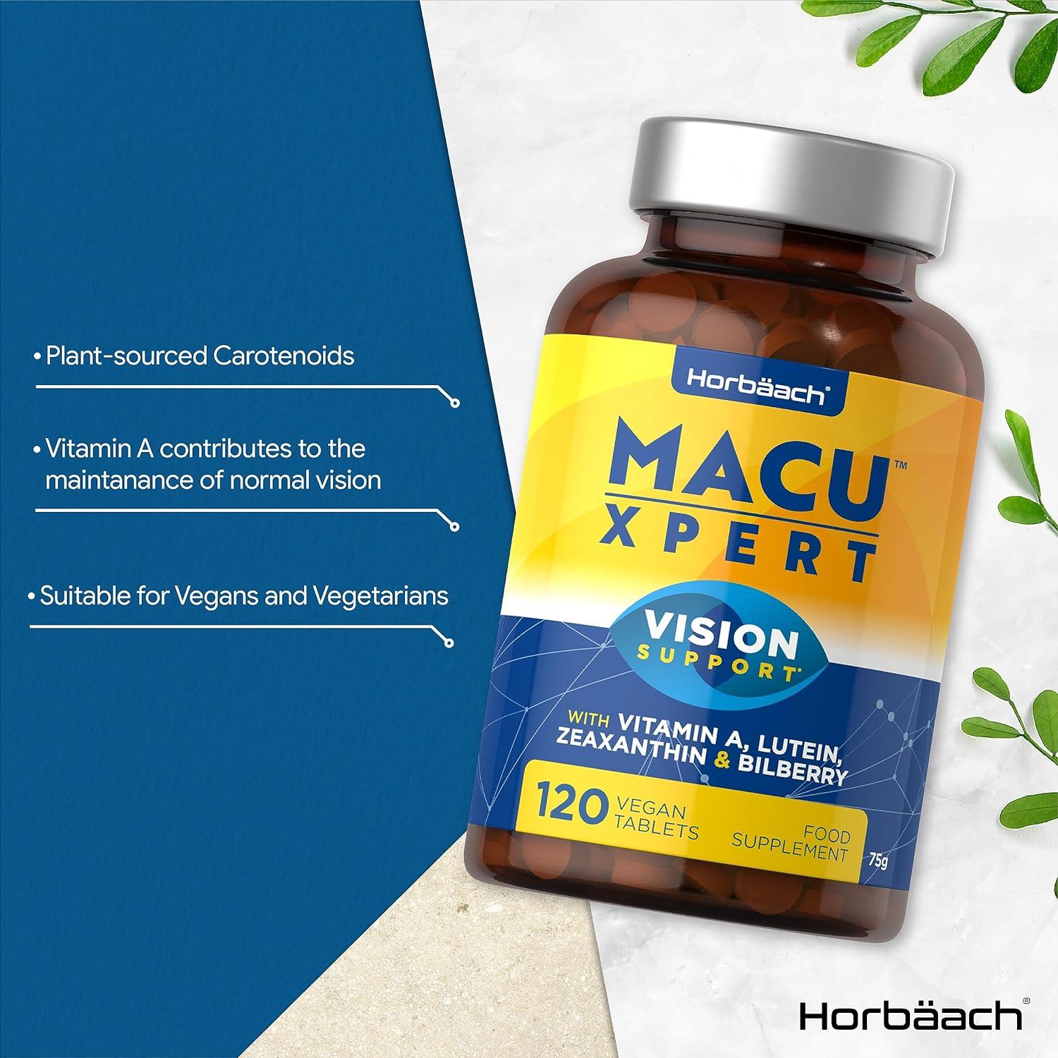 MacuXpert Eye Supplement | 120 Vegan Tablets | Vision Support with ...