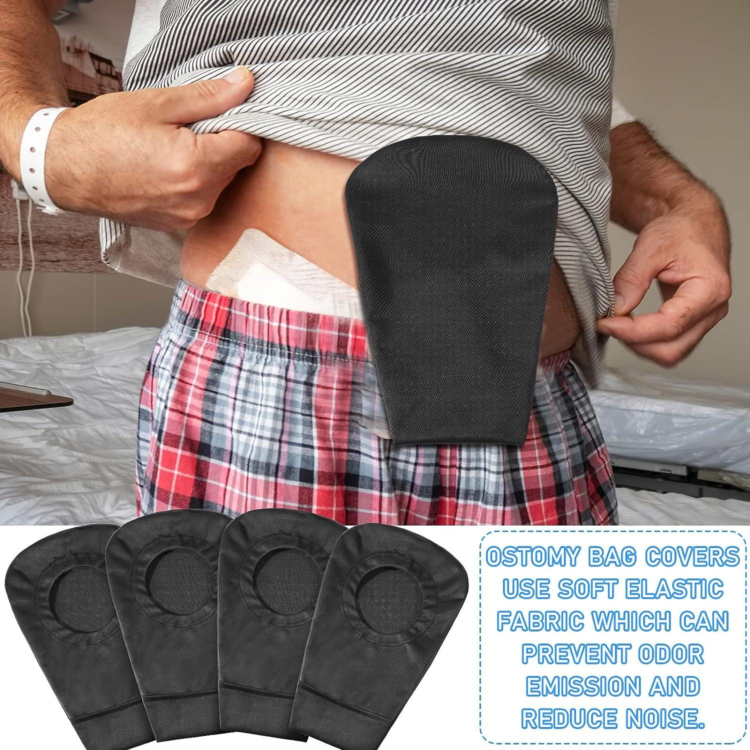 4-Piece Black Ostomy Bag Cover for Men & Women | Odor Control, Washable ...