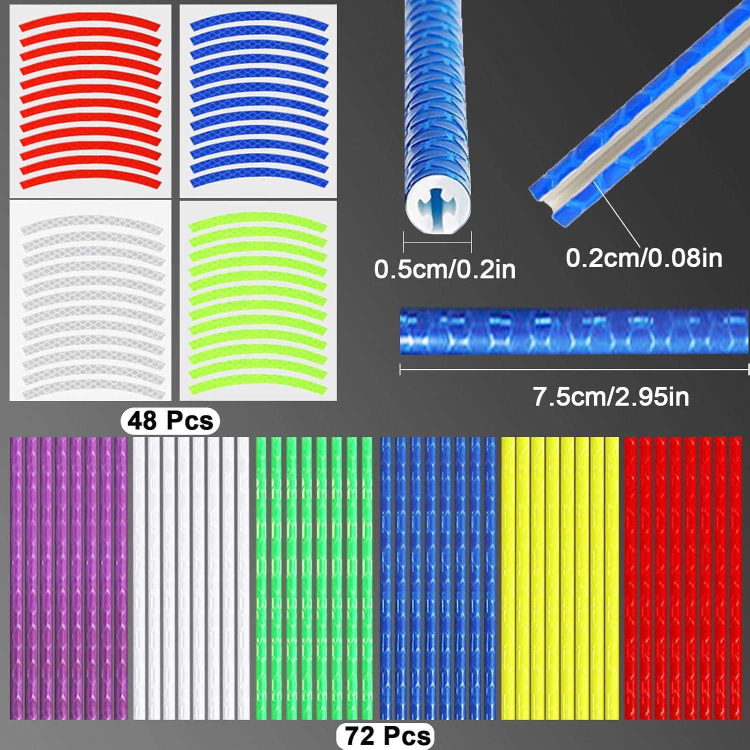 Ruijie Spoke Reflectors Bike Set - 72 Pieces Reflective Stickers for ...