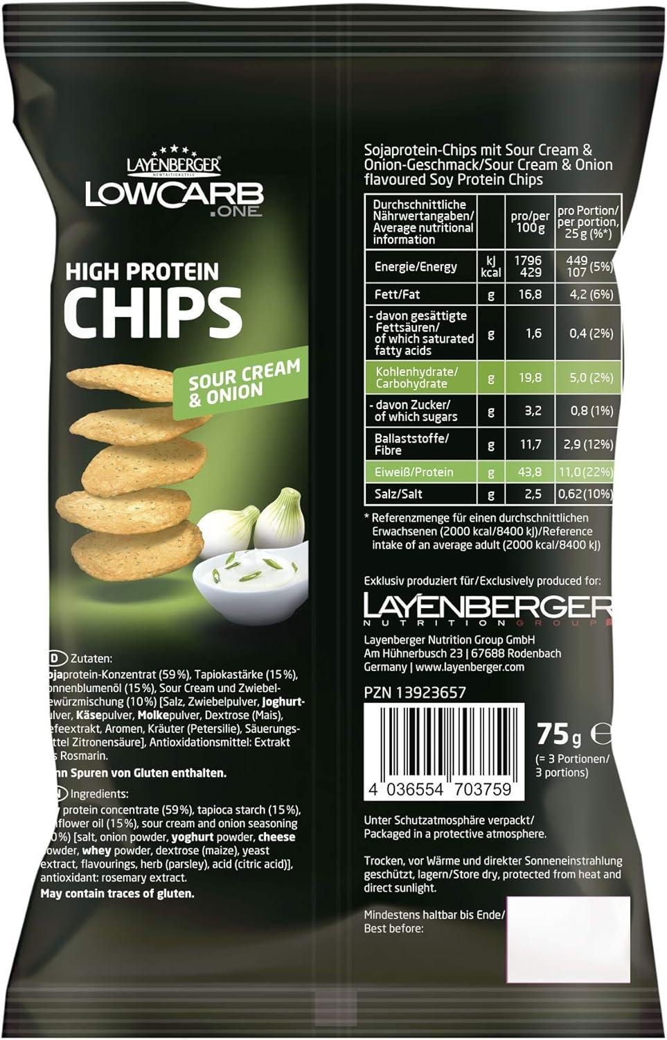 Buy Layenberger High Protein Chips - Sour Cream & Onion & Paprika (75g ...