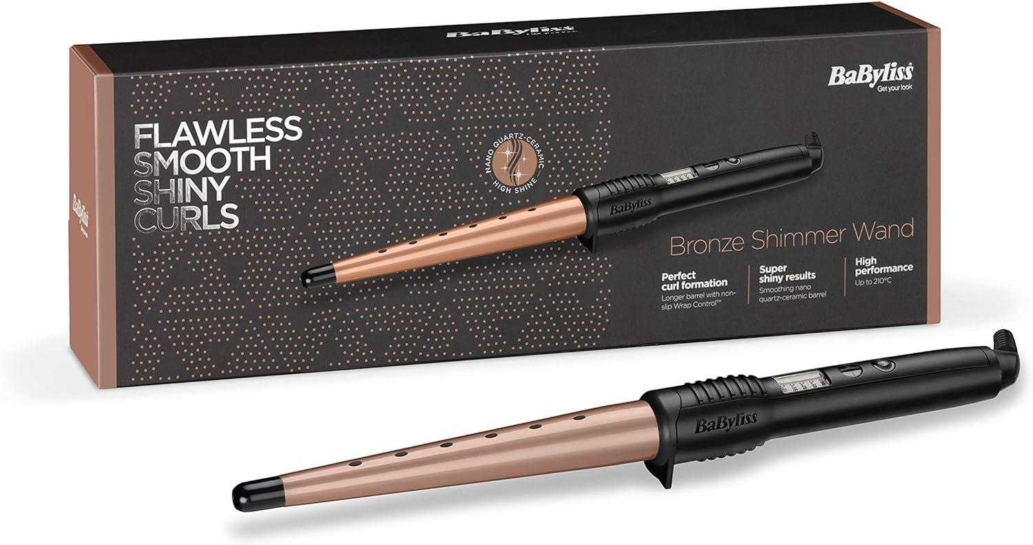 BaByliss Bronze Shimmer Wand - Lightweight and Glamorous Hair Styling ...