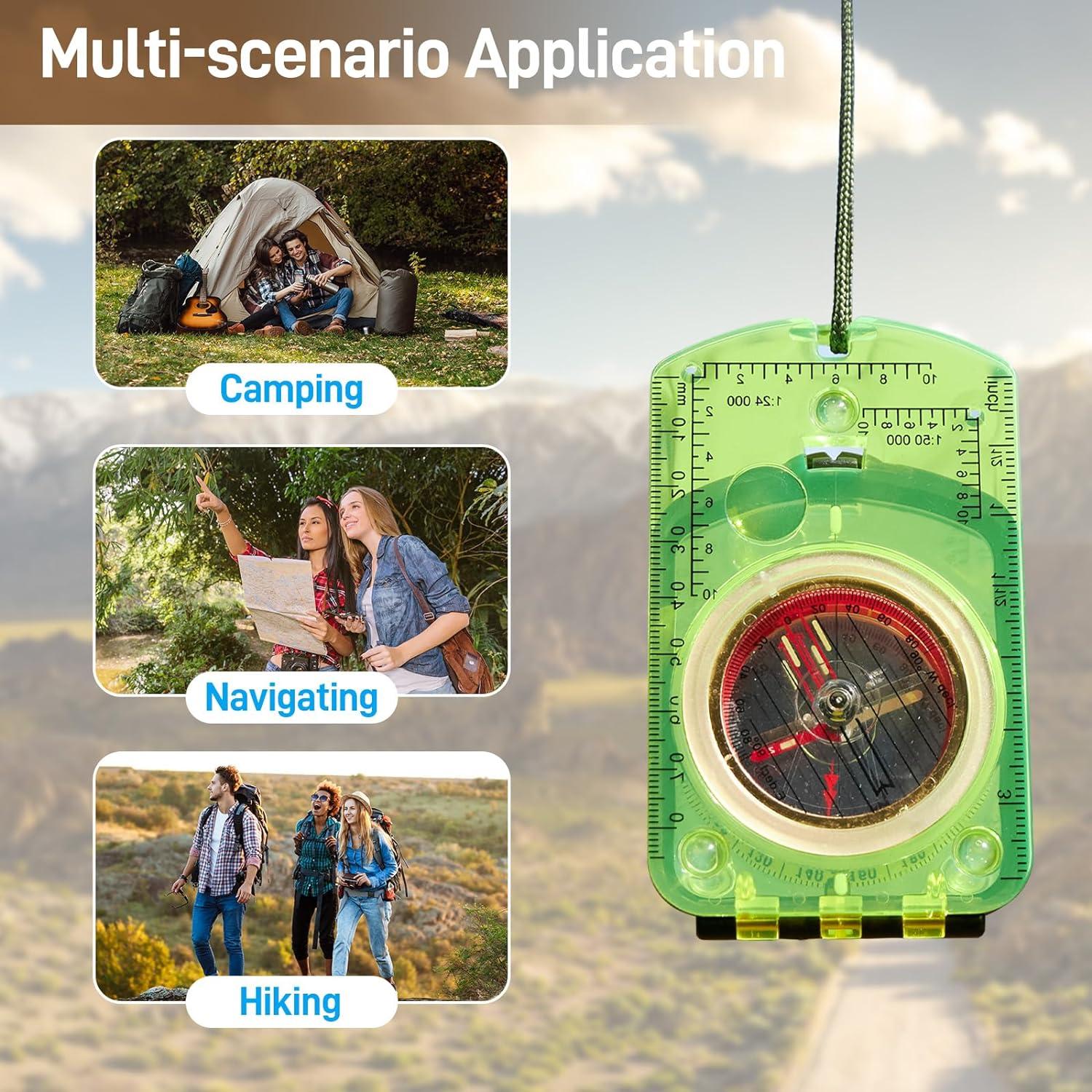 Sportneer Professional Outdoor Compass for Kids | Mil-Spec Hiking ...