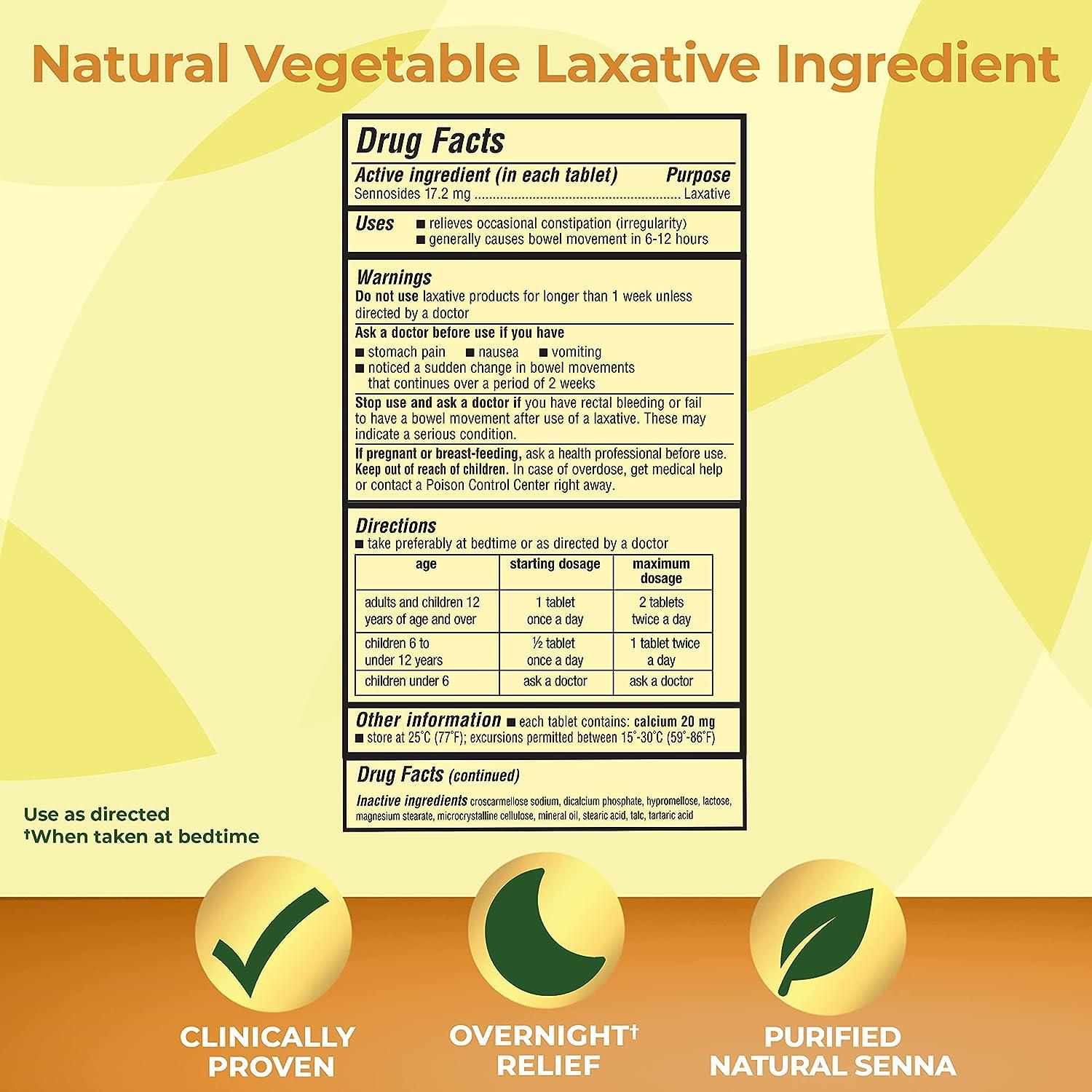 Senokot Extra Strength 12 Tablets - Natural Vegetable Laxative for ...