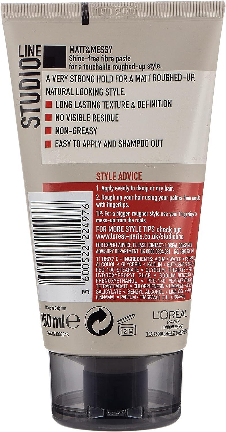 L'Or al Studio Line Matt & Messy Shine-Free Fibre Paste 150ml - Styling ...