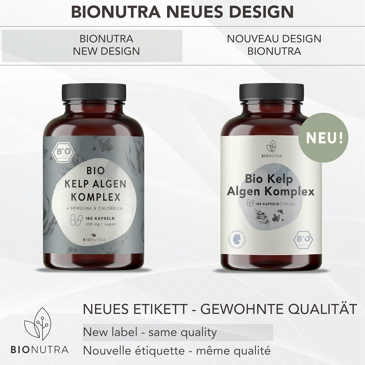 Bionutra Kelp Complex Capsules (180 x 600 mg) | Vegan Organic Spirulina ...