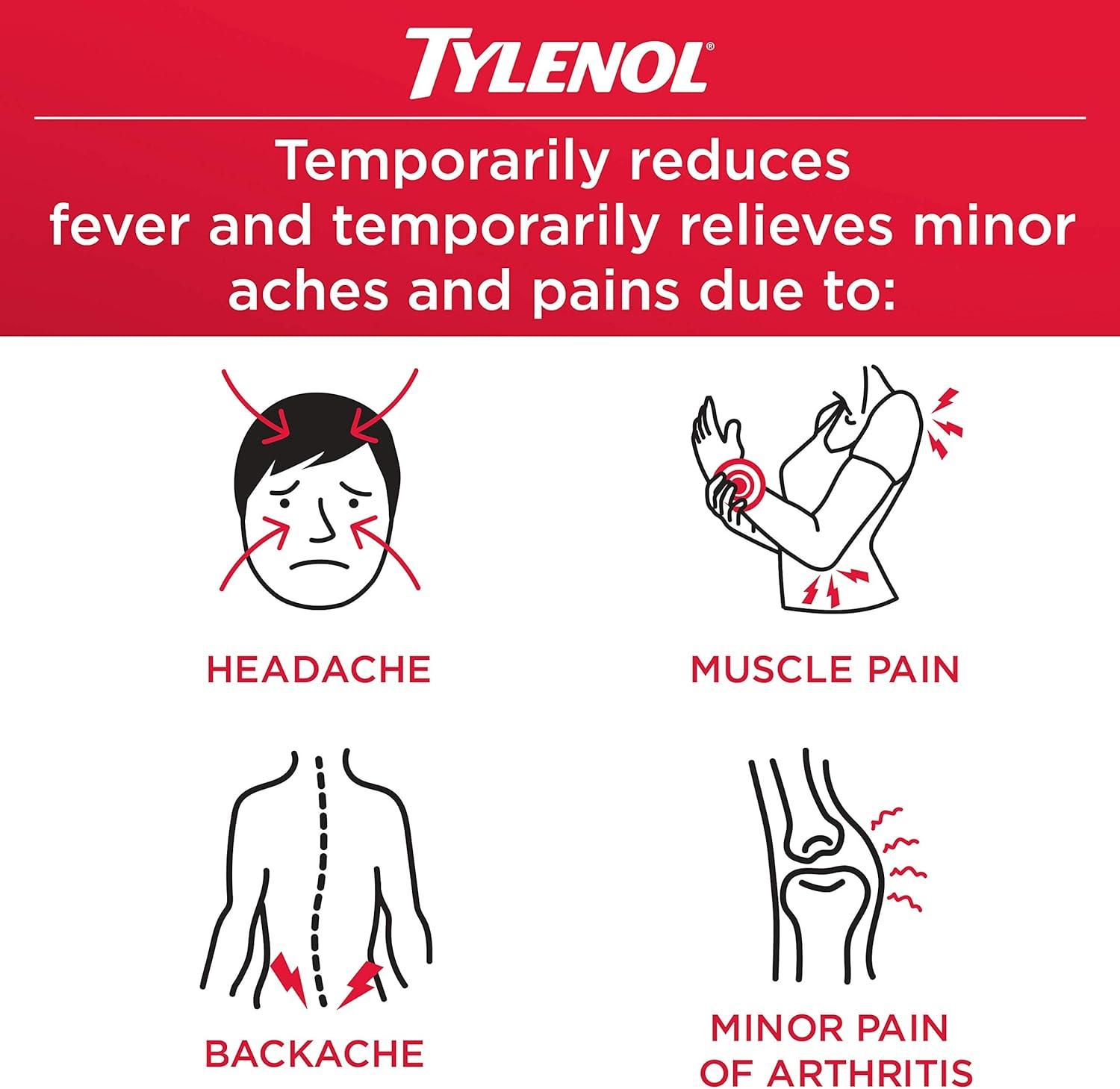Tylenol Extra Strength Caplets 500mg Acetaminophen Pain & Fever ...