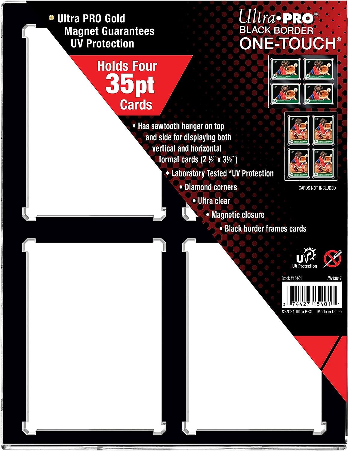 Ultra Pro 35PT 4-Card Black Border UV ONE-Touch Magnetic Holder - Premium Protection for Trading ...