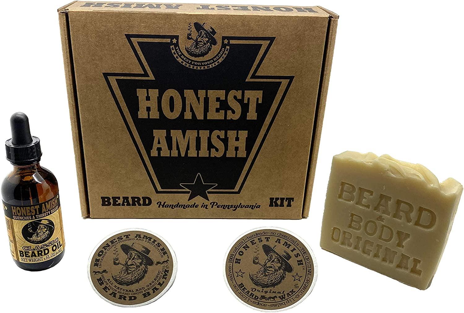 Honest Amish Beard Kit Gift Box | Premium Grooming Kit for Men | Buy ...