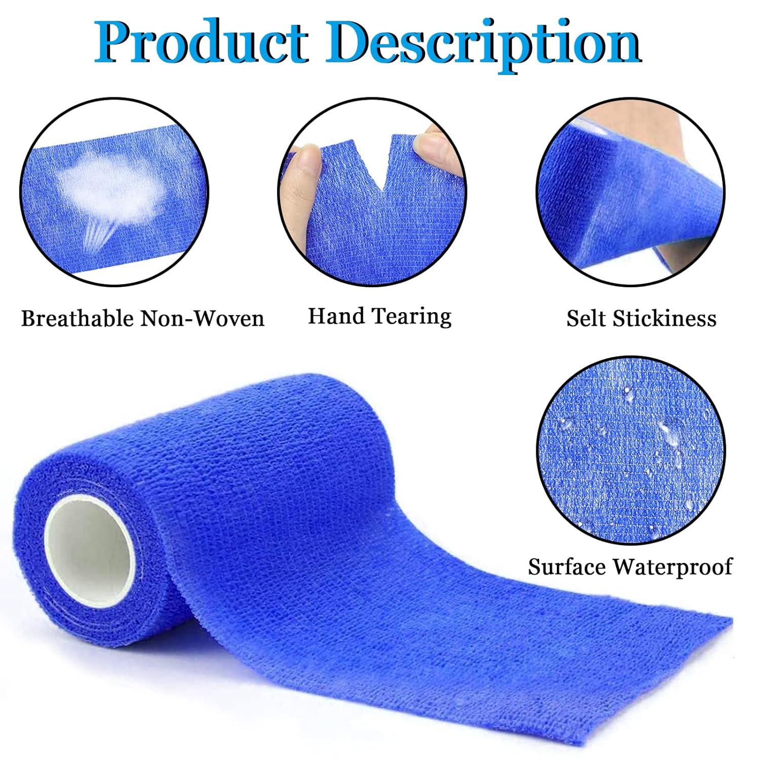6 Rolls Cohesive Bandage 10cm X 4.5m Vet Wrap For Horses Self Adherent ...