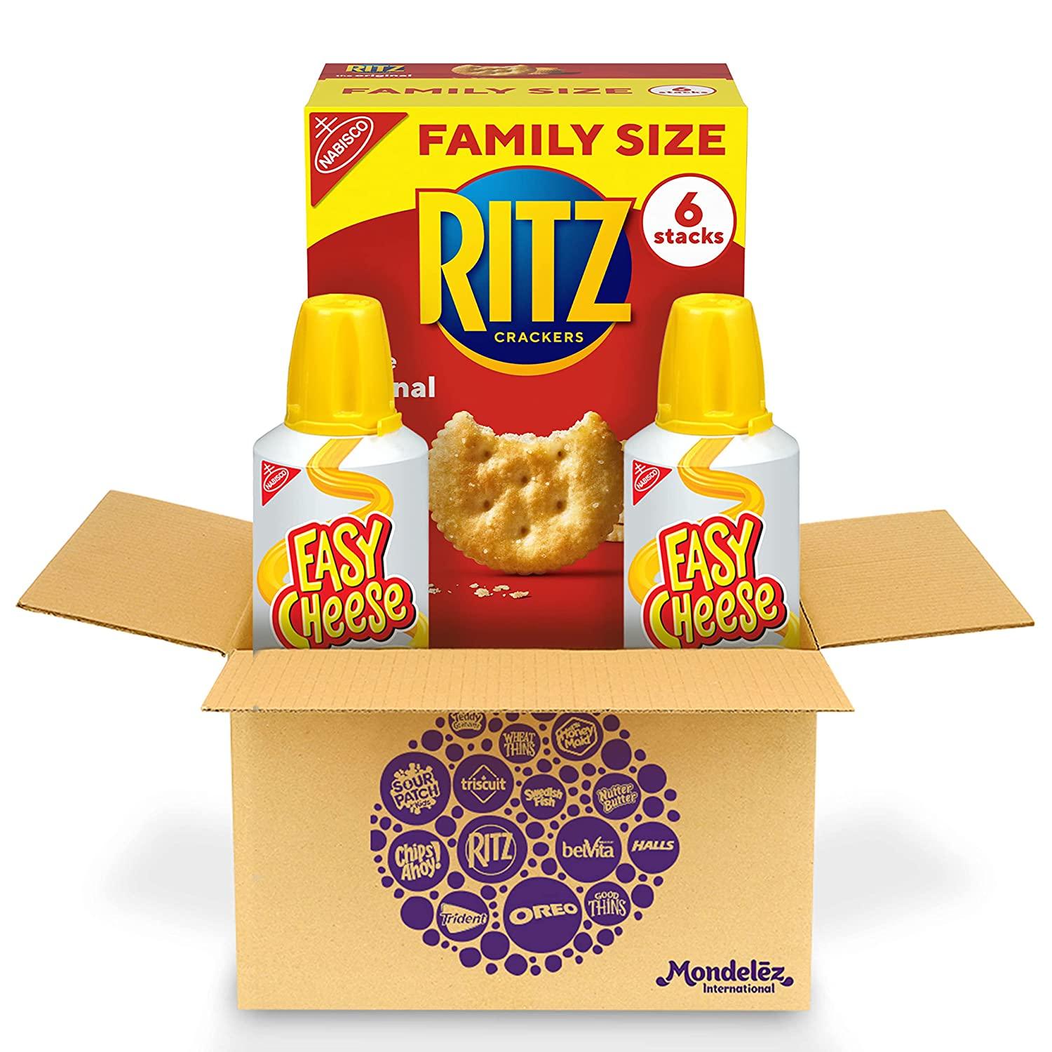 RITZ Original Crackers & Easy Cheese Cheddar Variety Pack - 1 Family ...