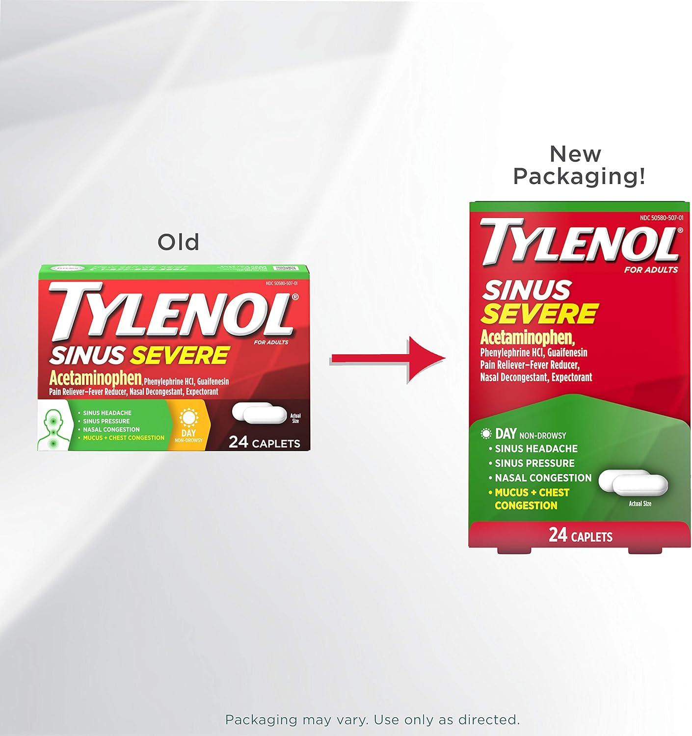 Buy Tylenol Sinus Severe Daytime Cold & Flu Relief | Non-Drowsy ...