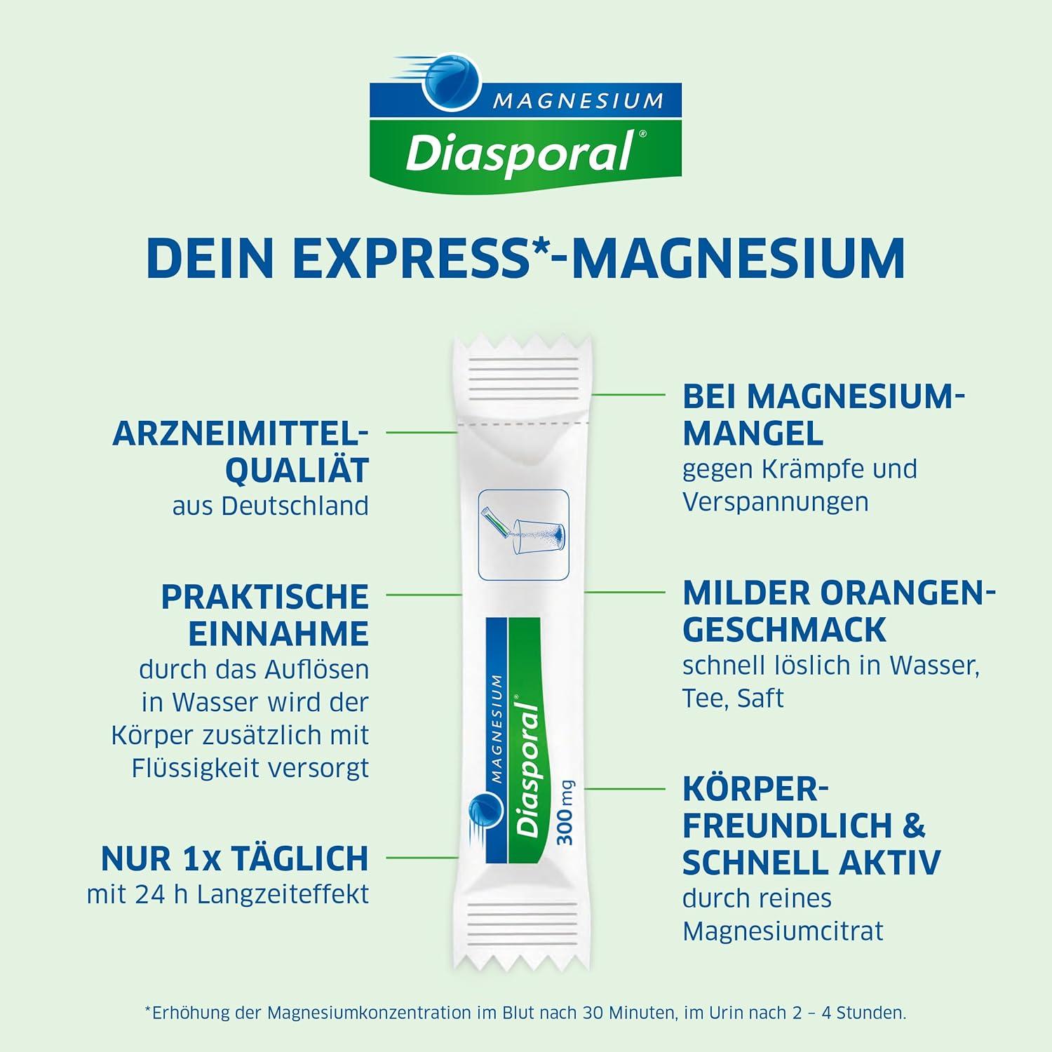 Magnesium Diasporal 300 mg Drinking Granulate - Relieve Muscle Cramps ...
