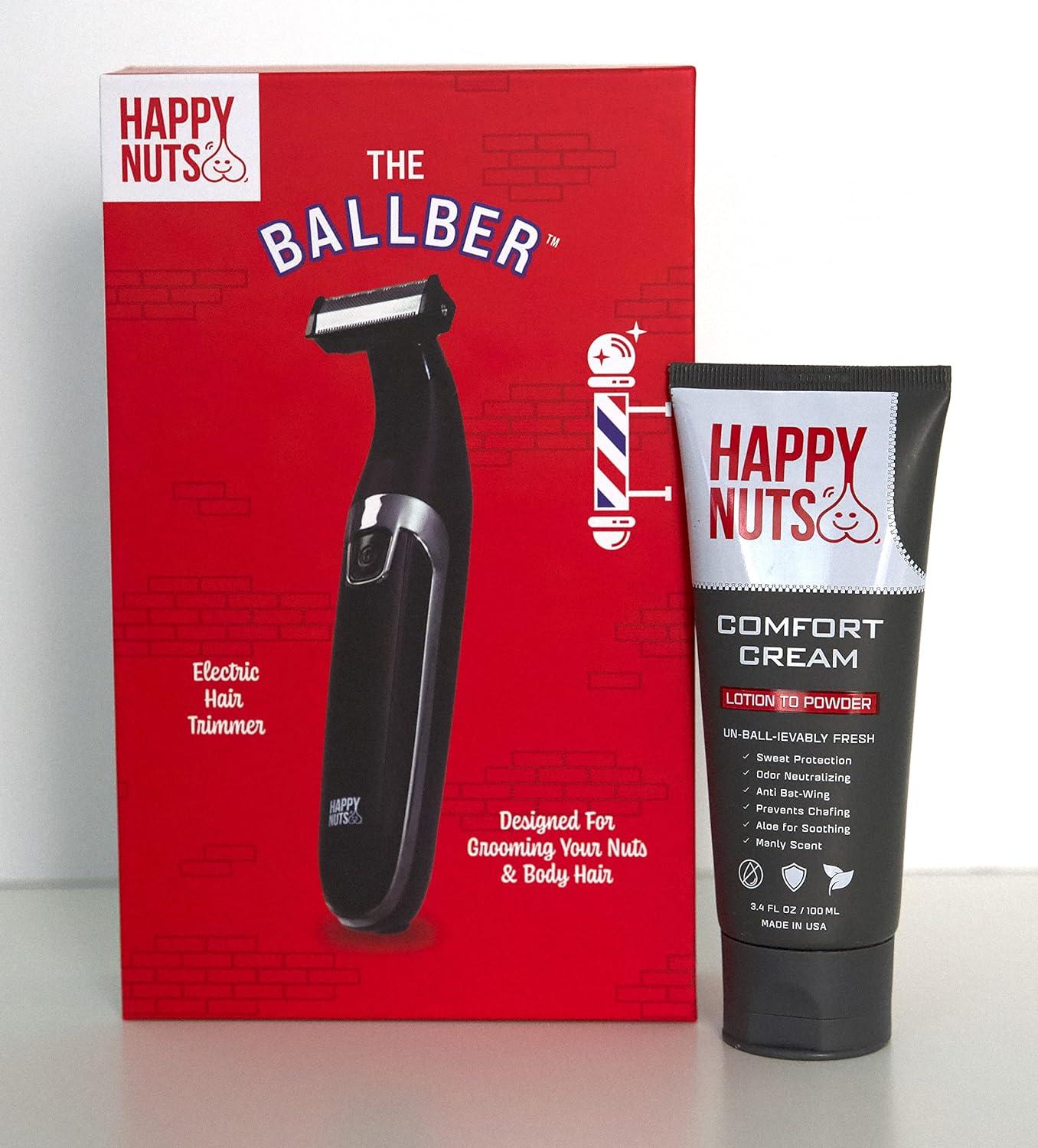 Happy Nuts Comfort Cream Ball Deodorant & Ballber Groin Hair Trimmer ...