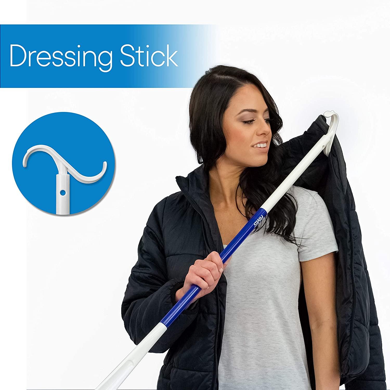 RMS 35.5 Inch Extra Long Shoe Horn Dressing Stick Aid with Travel Bag ...