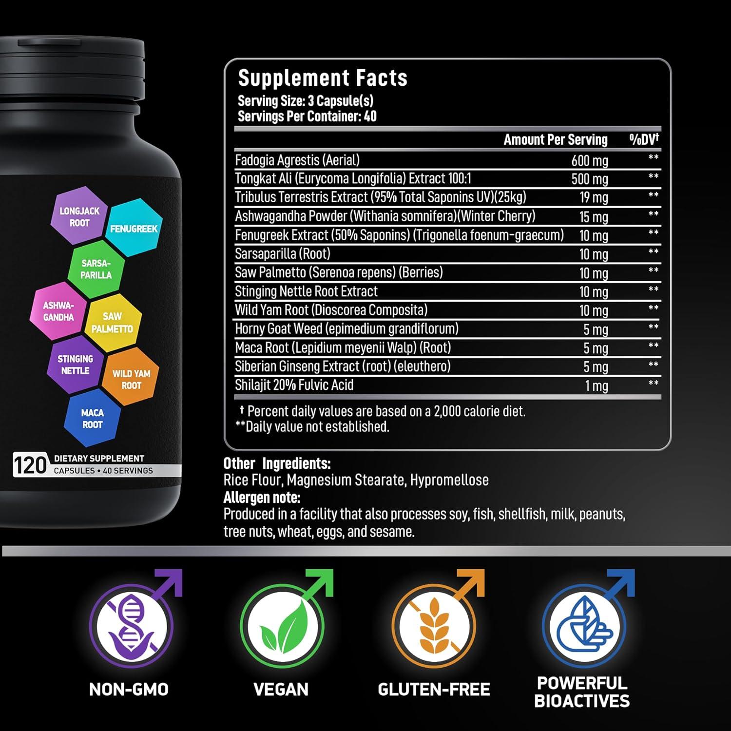 Fadogia Agrestis & Tongkat Ali Supplement - Boost Performance & Drive ...