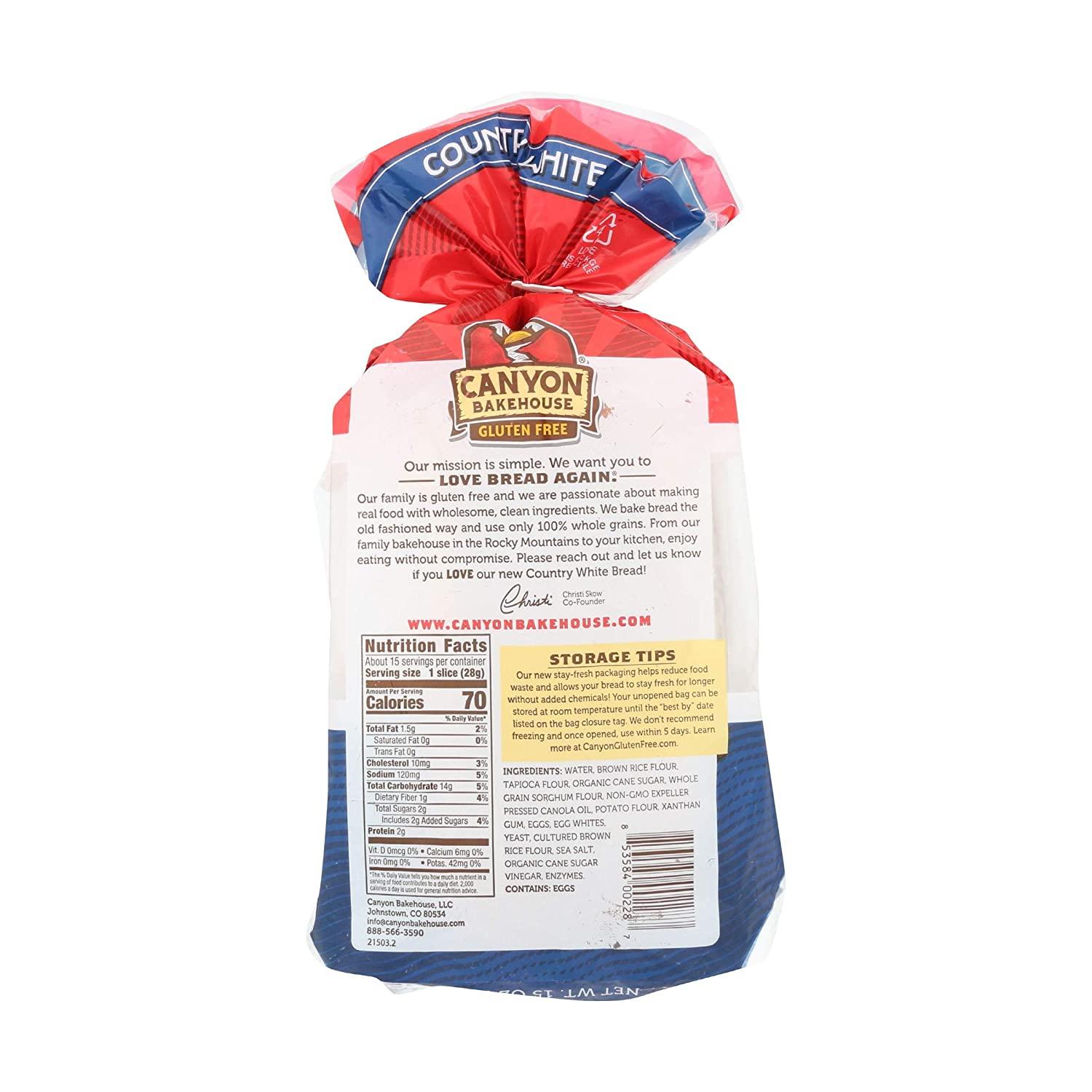 Canyon Bakehouse Gluten-Free Country White Bread 15 Oz - Buy Online Now ...