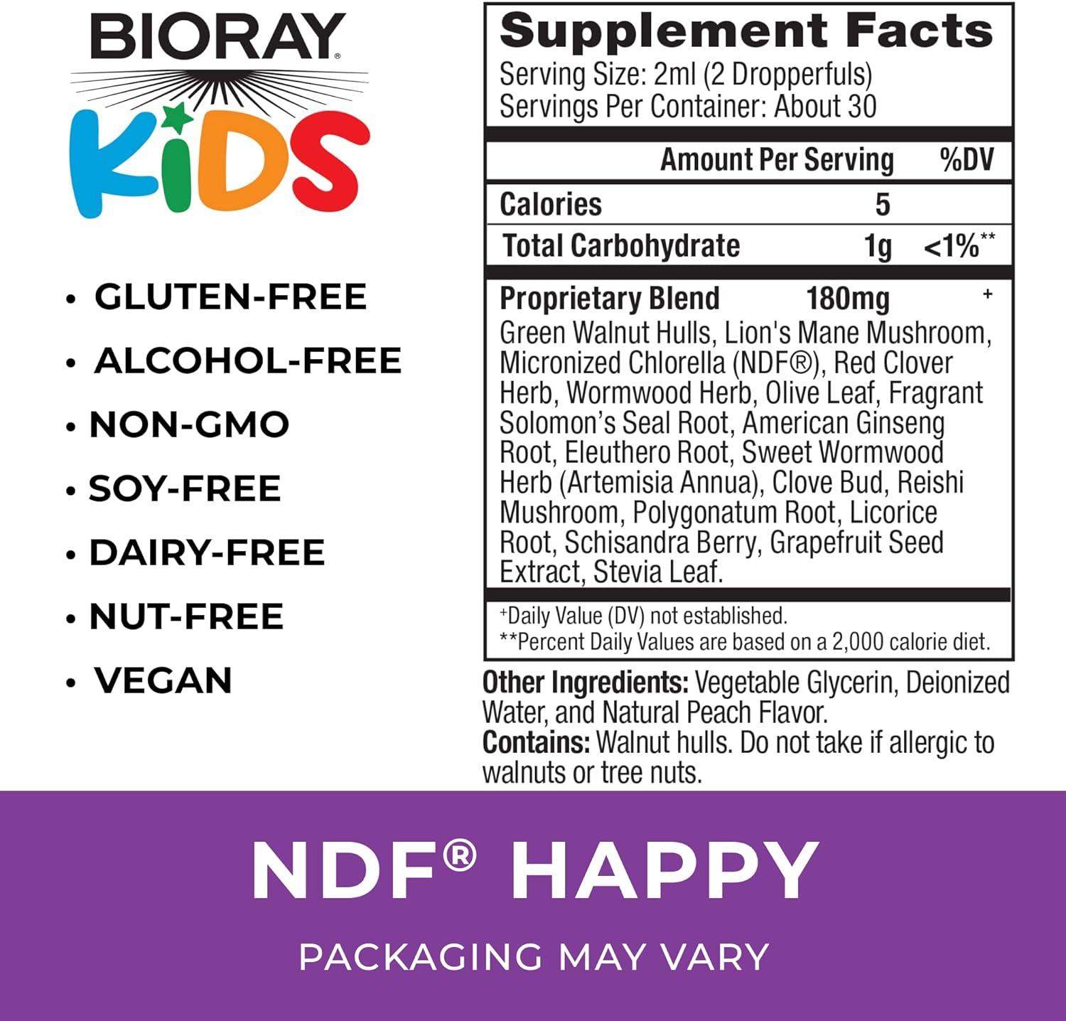 BIORAY Kids NDF Happy Peach - 2 fl oz | Removes Unwanted Organisms ...