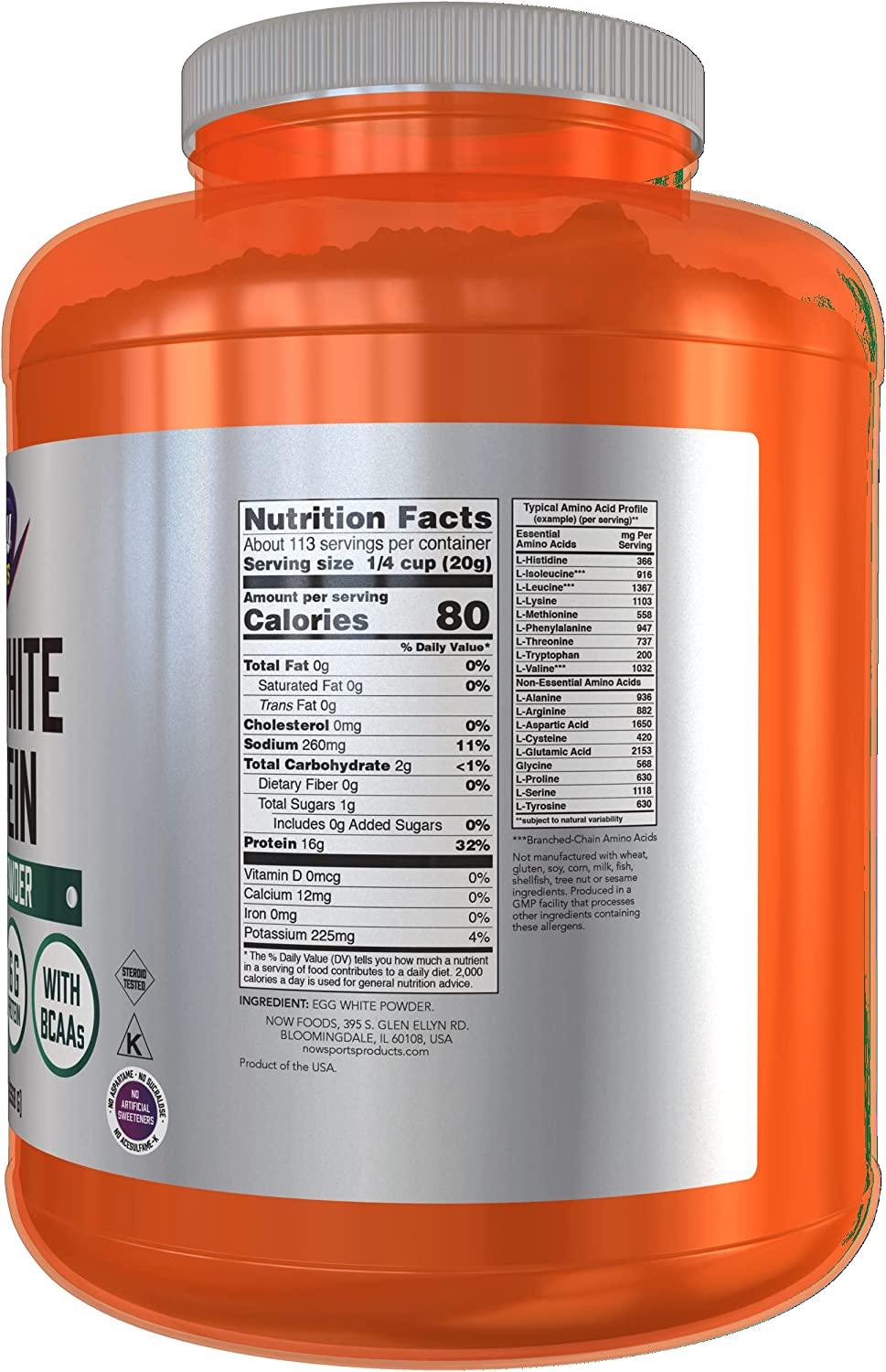 Now Foods Sports Egg White Protein Powder 5 lbs - Pure, High-Quality ...