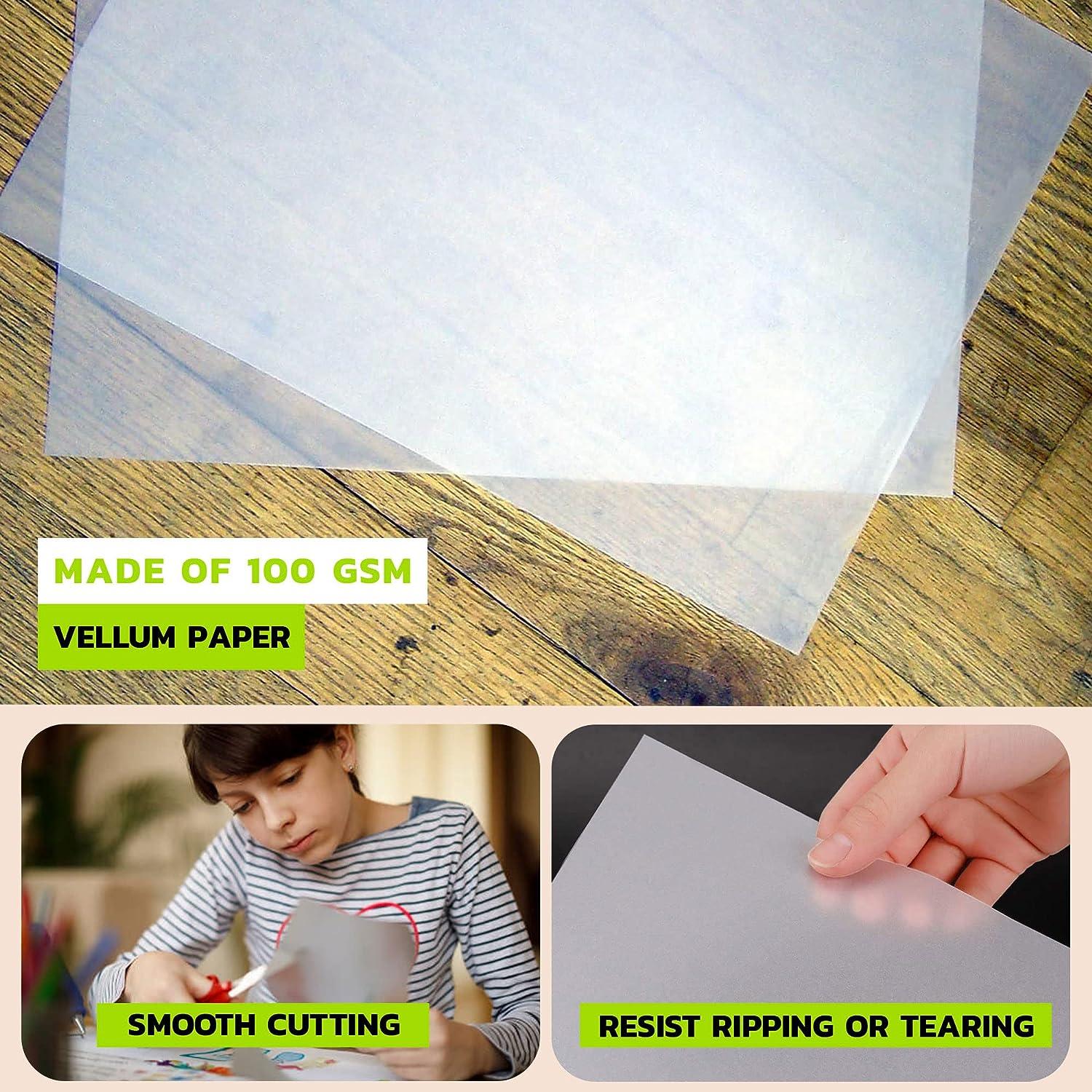 Vellum Paper 8.5 x 11 Translucent Printable - Pack of 50 - Tracing ...