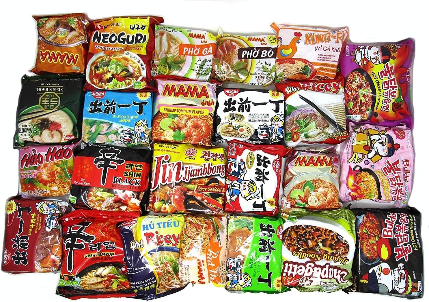 CNMART World Instant Noodles Ramen Variety Bundle & Chopsticks - Nissin ...