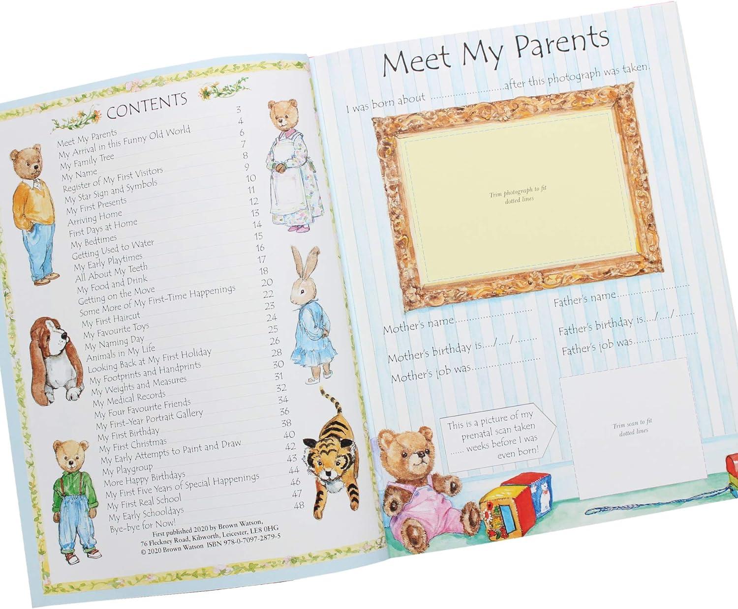 Brown Watson Baby Record Book | Pink Baby Keepsake Diary | Birth to 5 ...