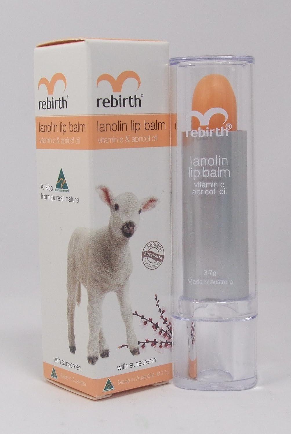 Rebirth Lanolin Lip Balm with Vitamin E, Apricot Oil & Sunscreen ...
