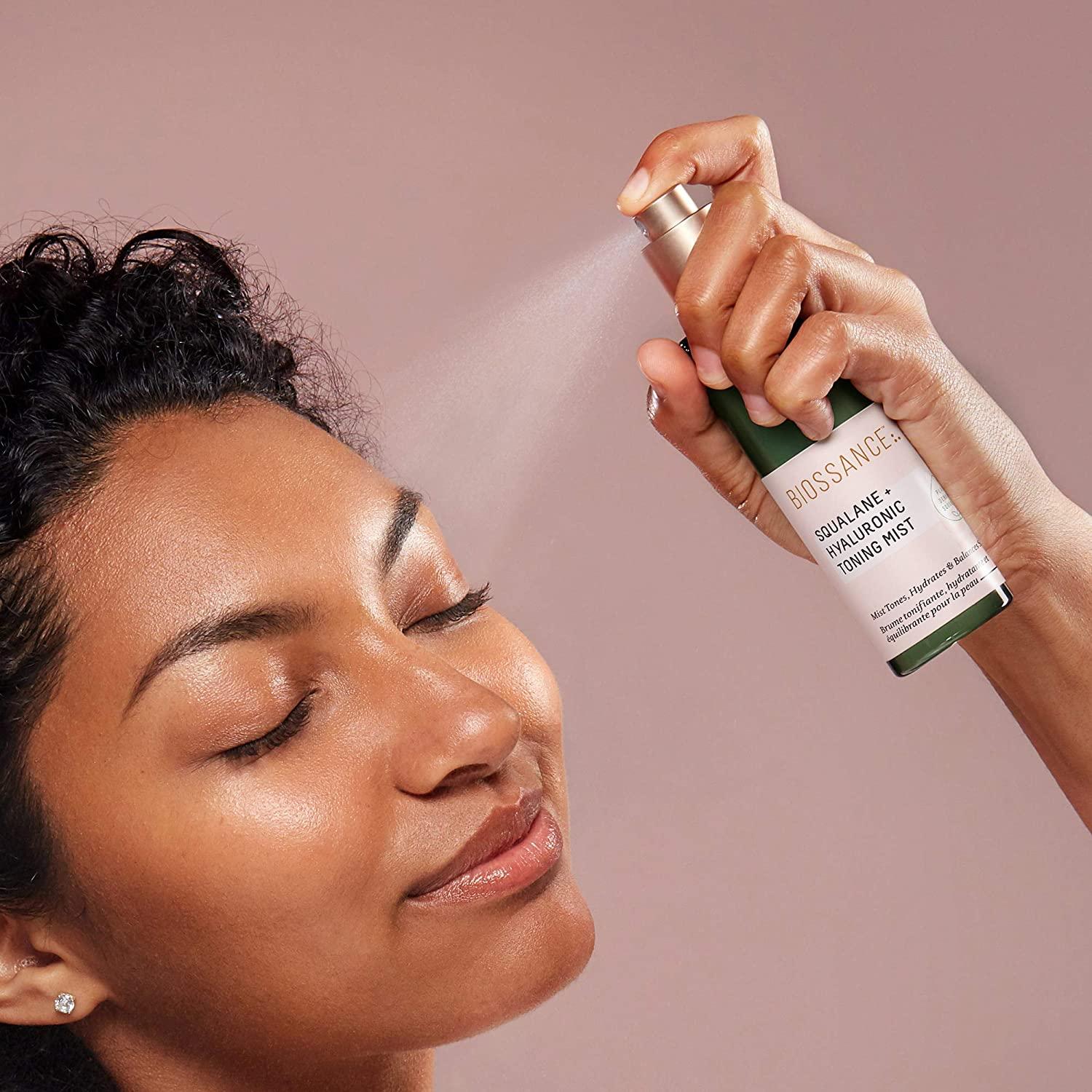 Biossance Squalane + Hyaluronic Toning Mist - Multi-Use Spray for Skin Moisturization ...