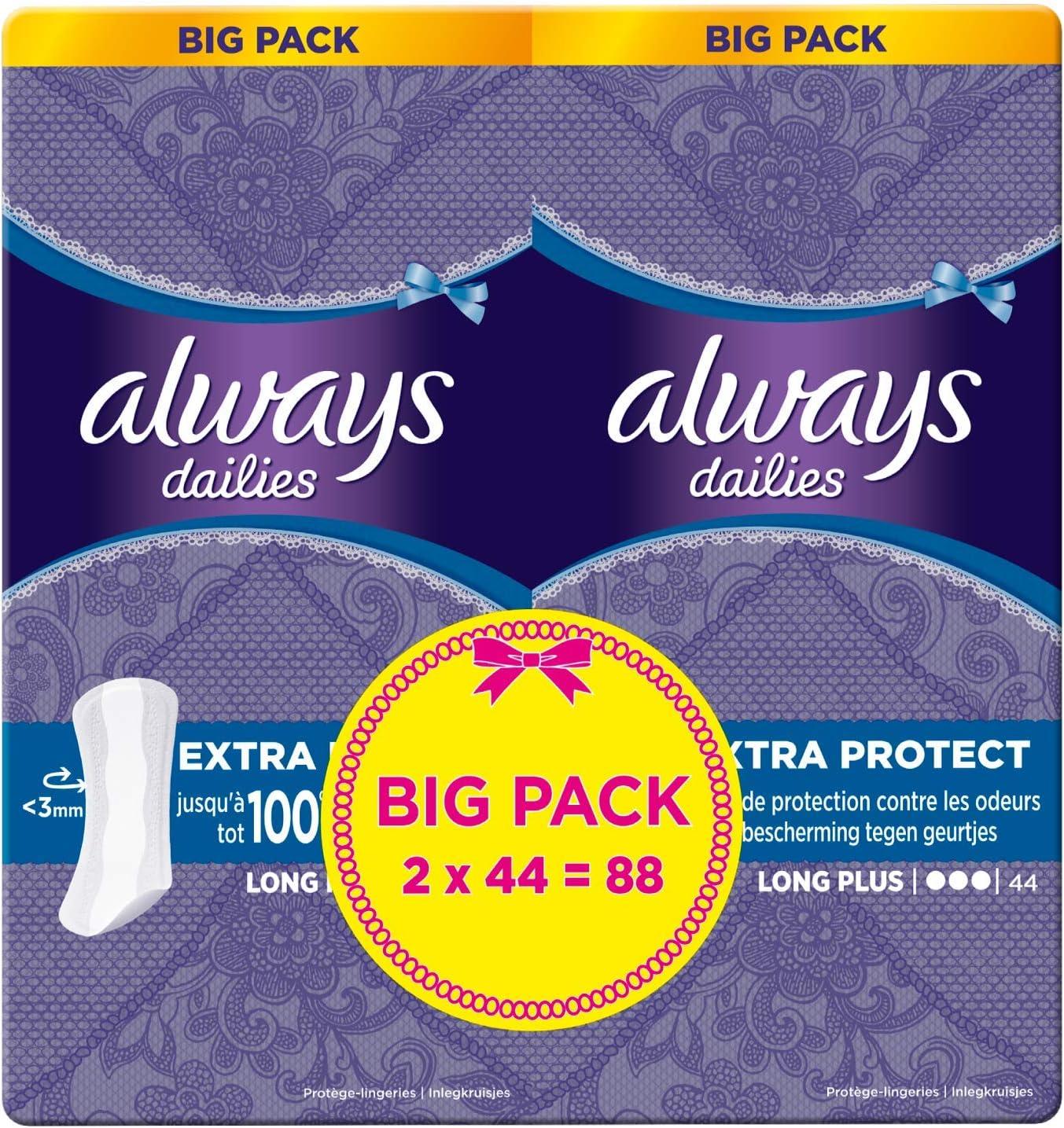 Always Dailies Extra Protect Long Plus Pantiliners 88pc - 480g | Buy ...