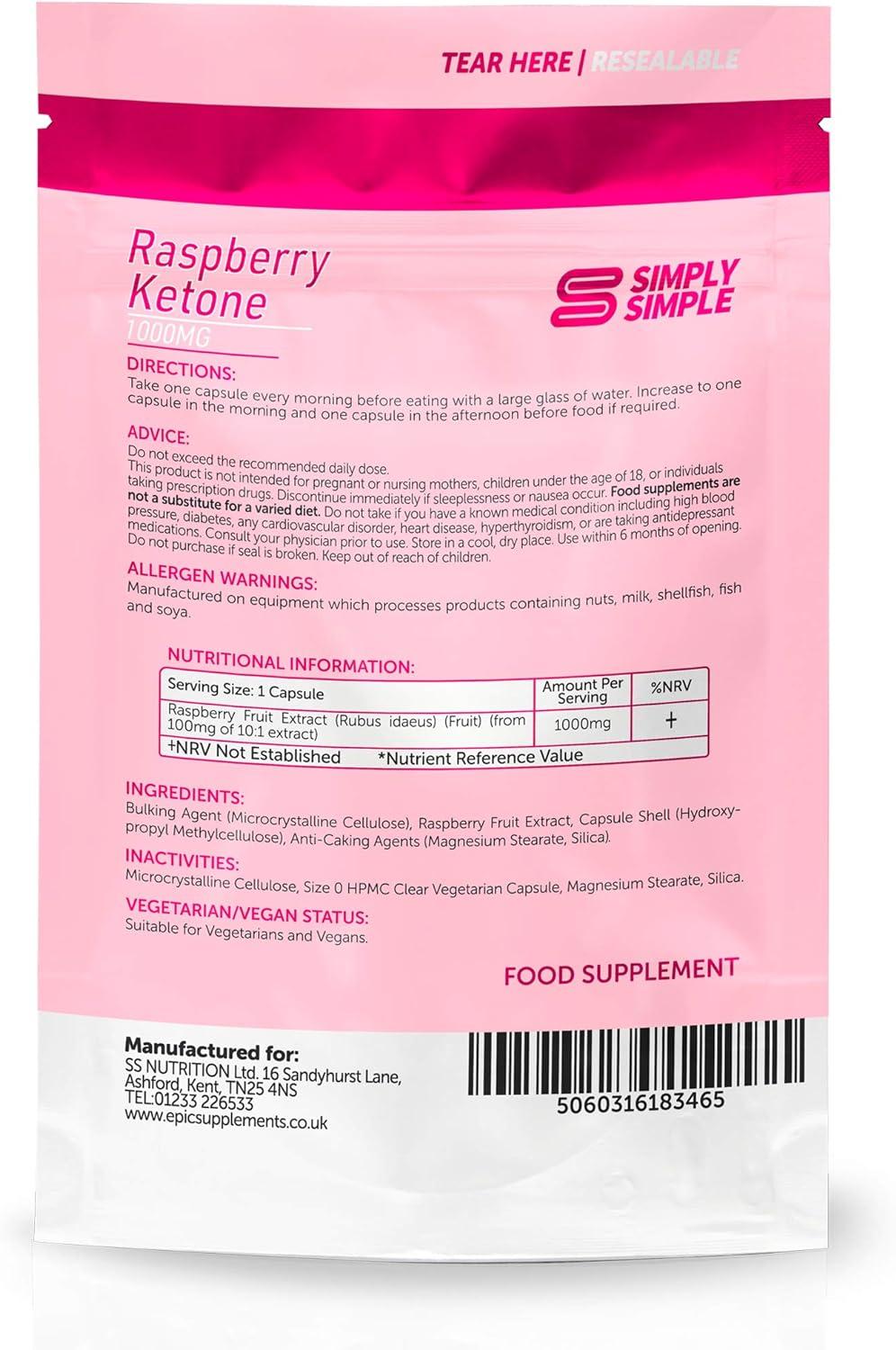 Raspberry Ketone Pills 1000mg Pure Extract for Weight Loss | Keto Diet ...