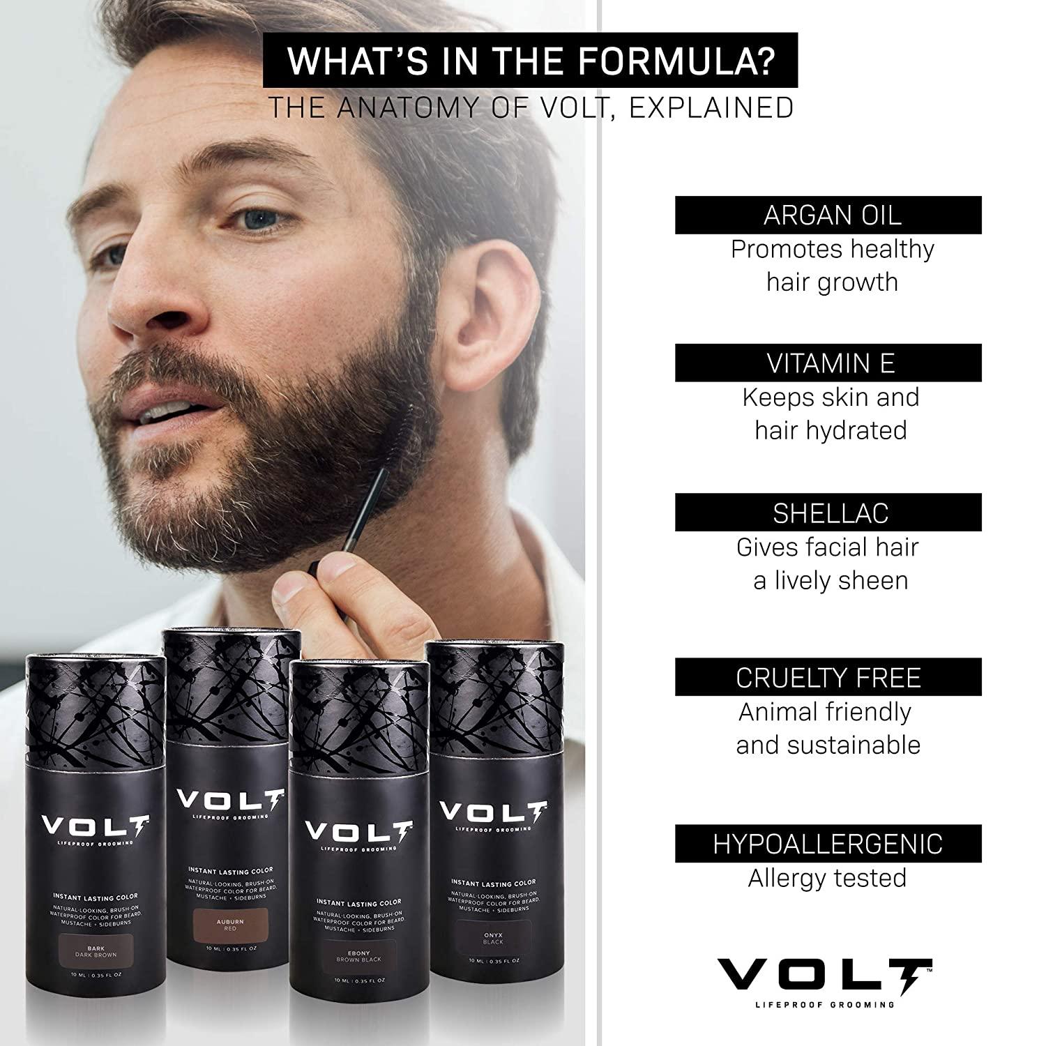 VOLT Grooming Instant Beard Color ECO 2 Pack Refill - Onyx (Black) - Smudge and Water Resistant ...