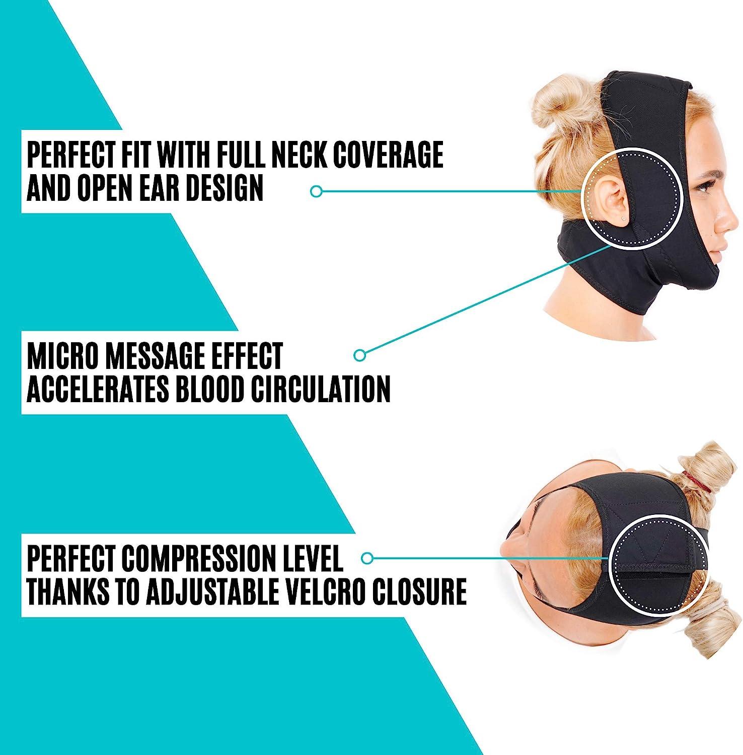 Chin Compression Garment for Liposuction Surgery - Medium Black Neck ...
