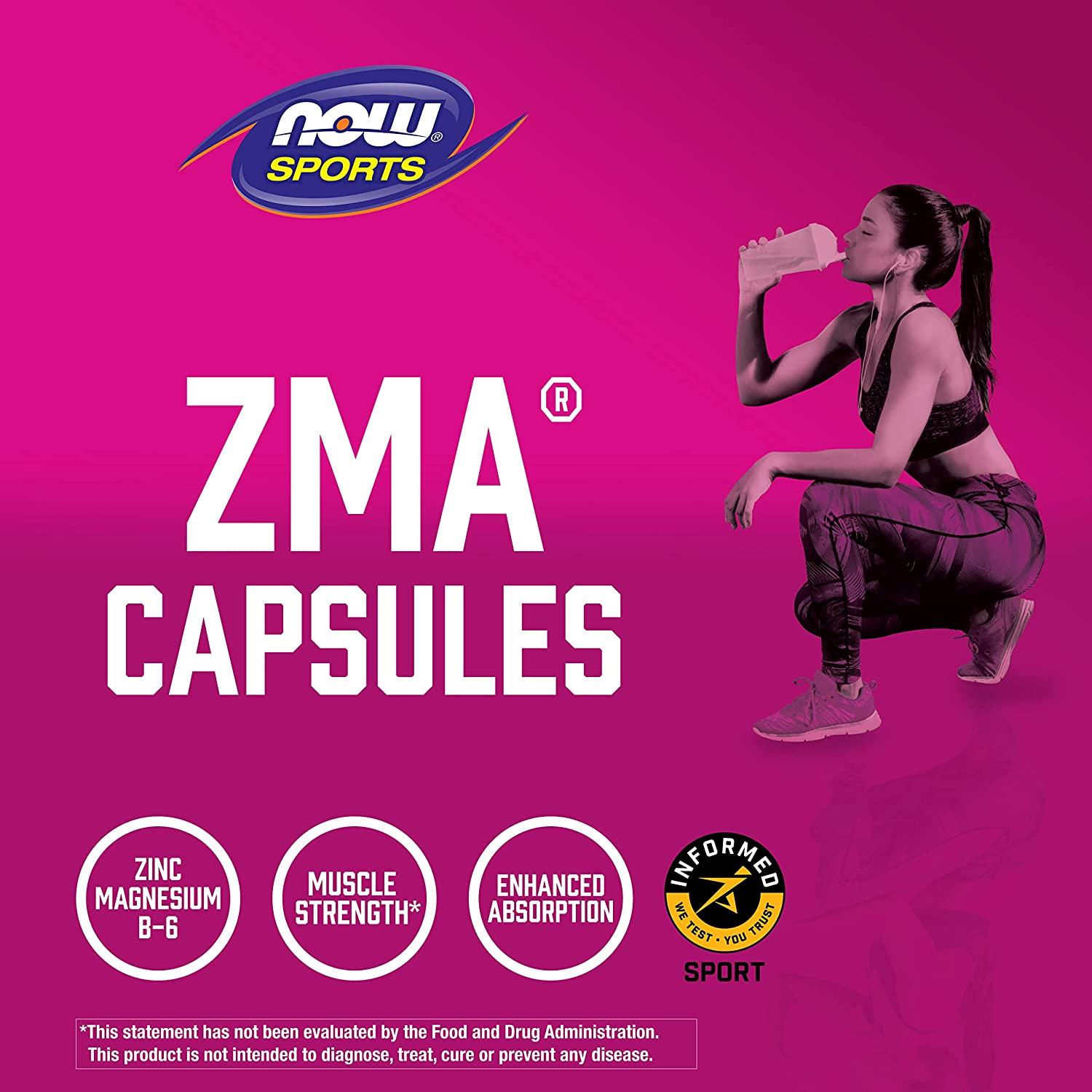 Now Foods ZMA Sports Recovery 180 Capsules | Boost Performance & Muscle ...